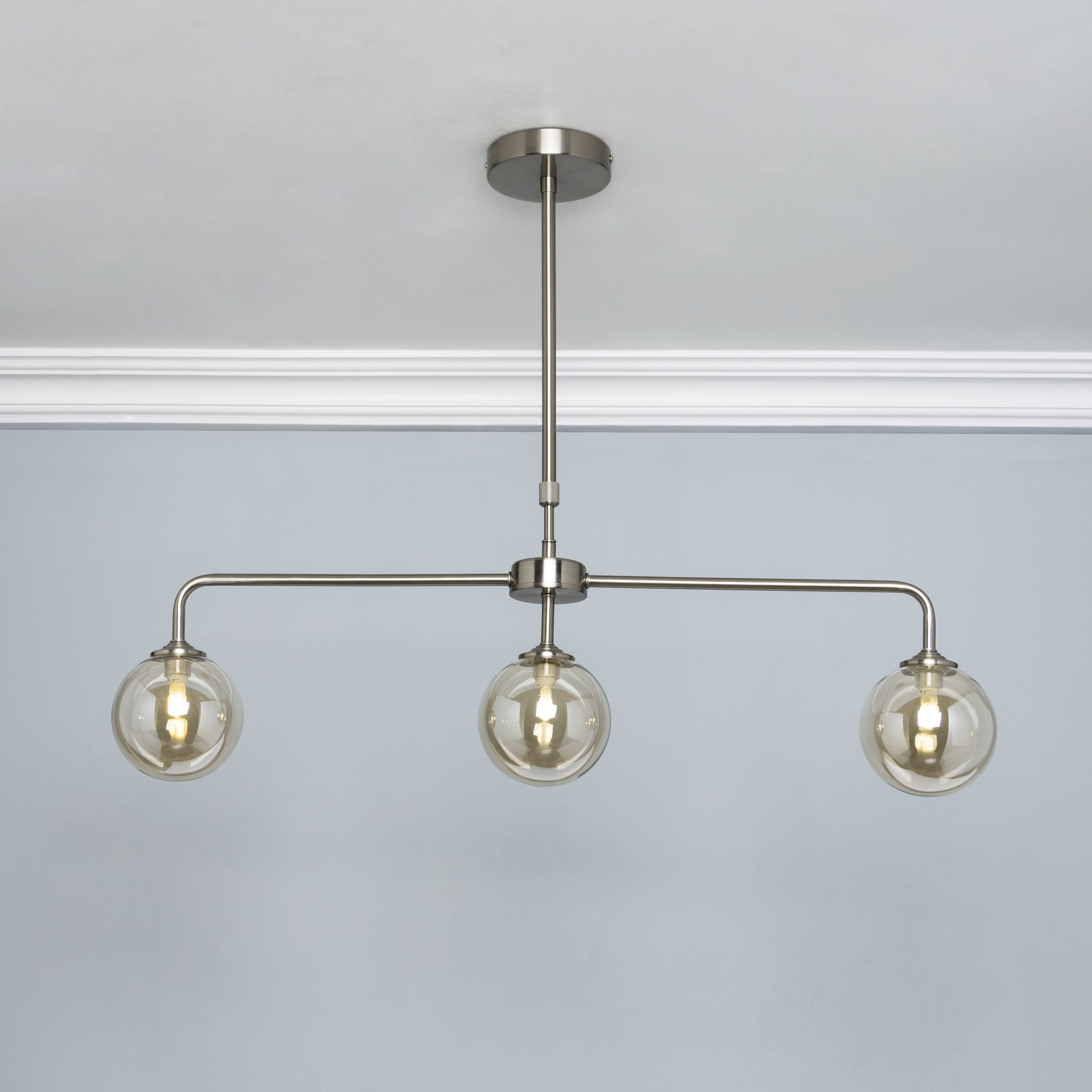 Inlight Agile Satin Champagne Nickel effect LED Pendant ceiling light ...