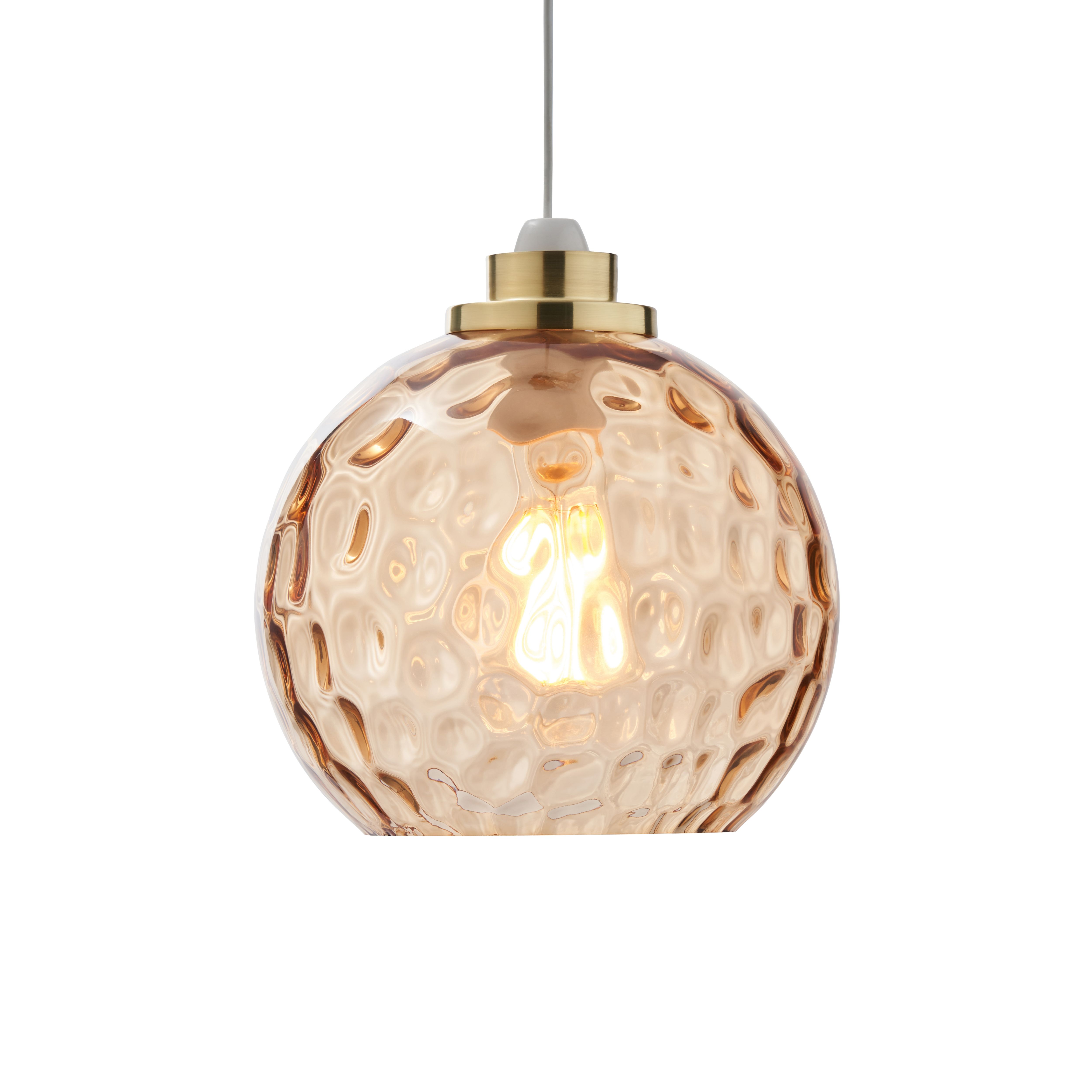 Inlight Alegre Brass effect Dimpled Spherical Lamp shade (D)21.5cm