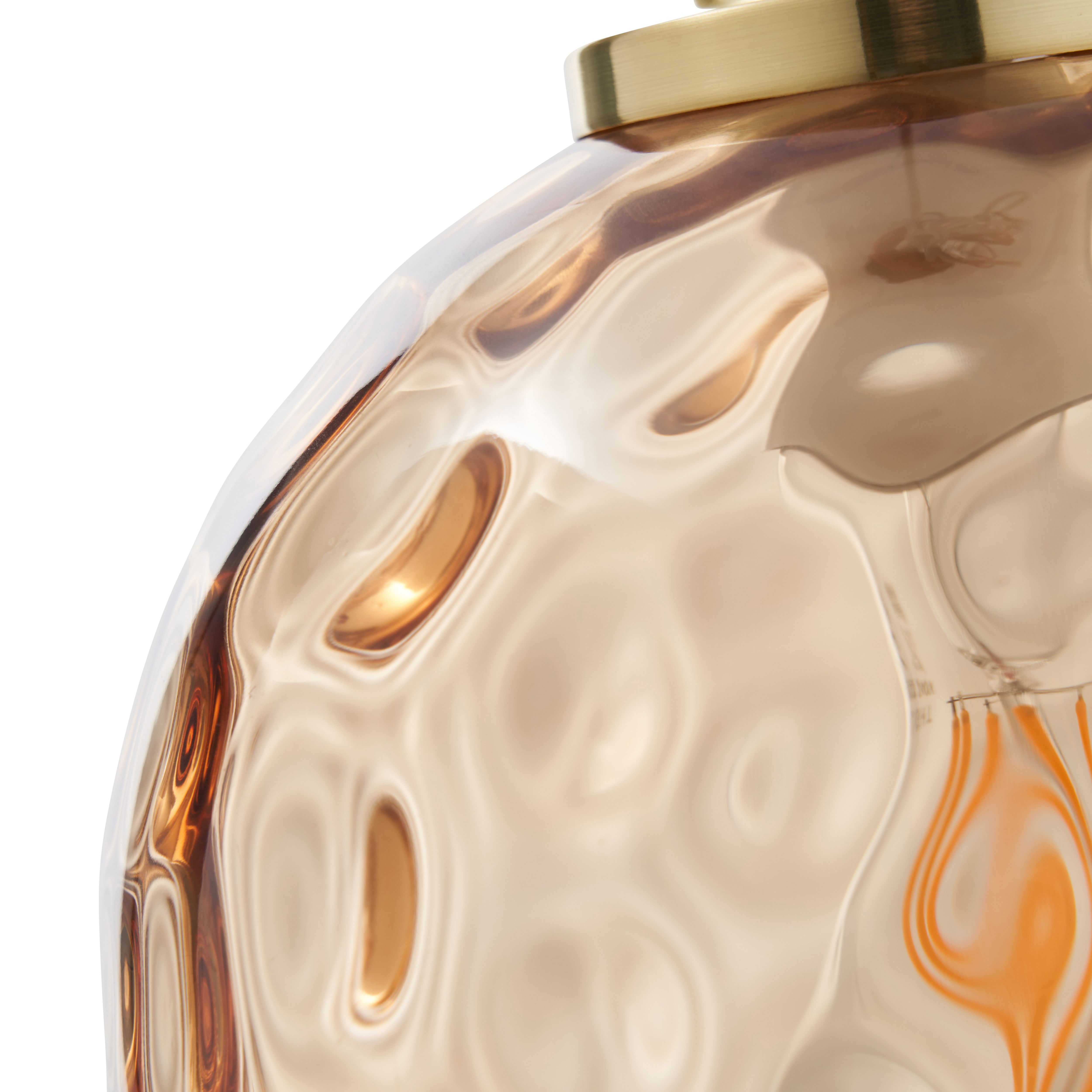 Inlight Alegre Brass effect Dimpled Spherical Lamp shade (D)21.5cm