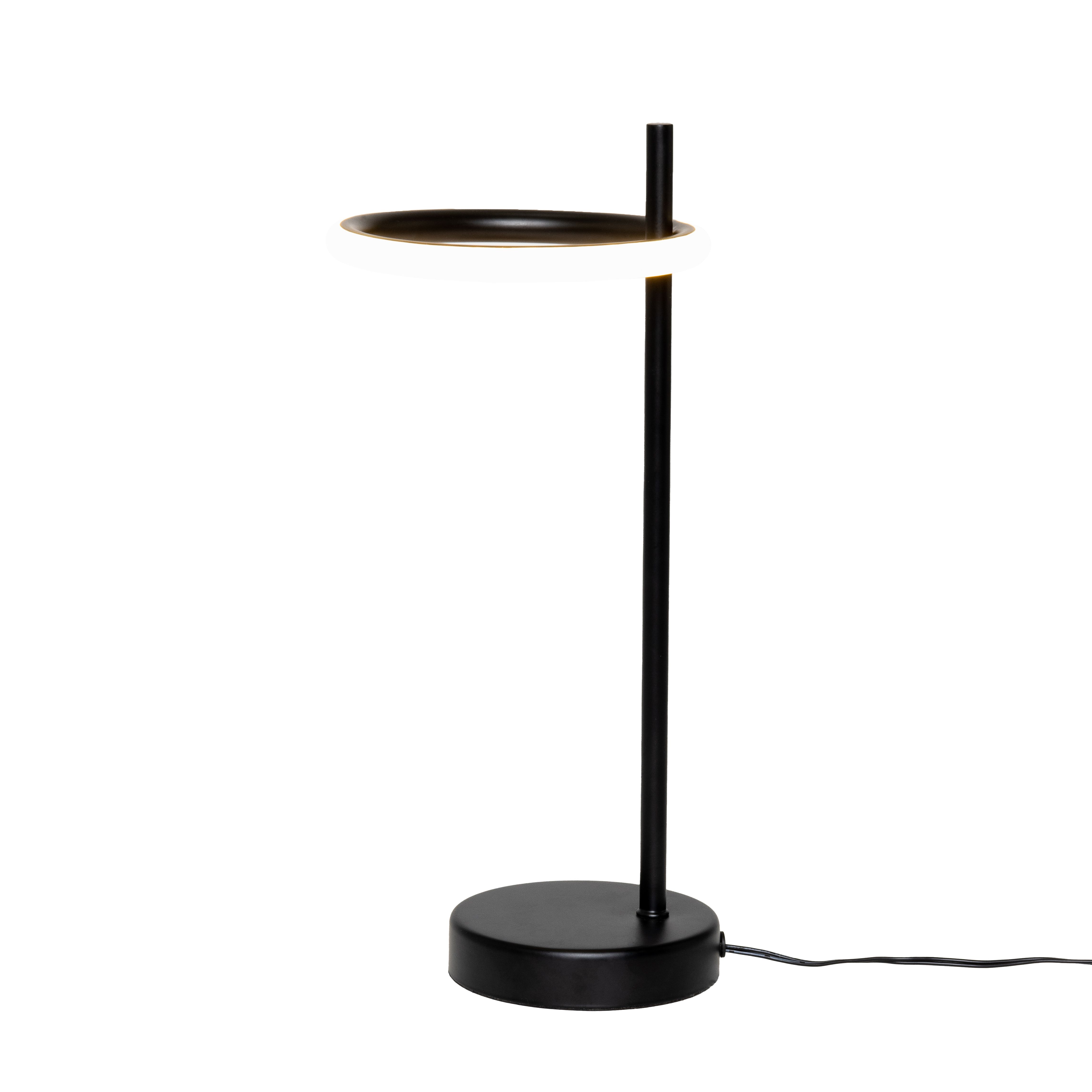 INLIGHT BELLE ROUND MATT BLACK INTEGRATED LED TABLE LAMP