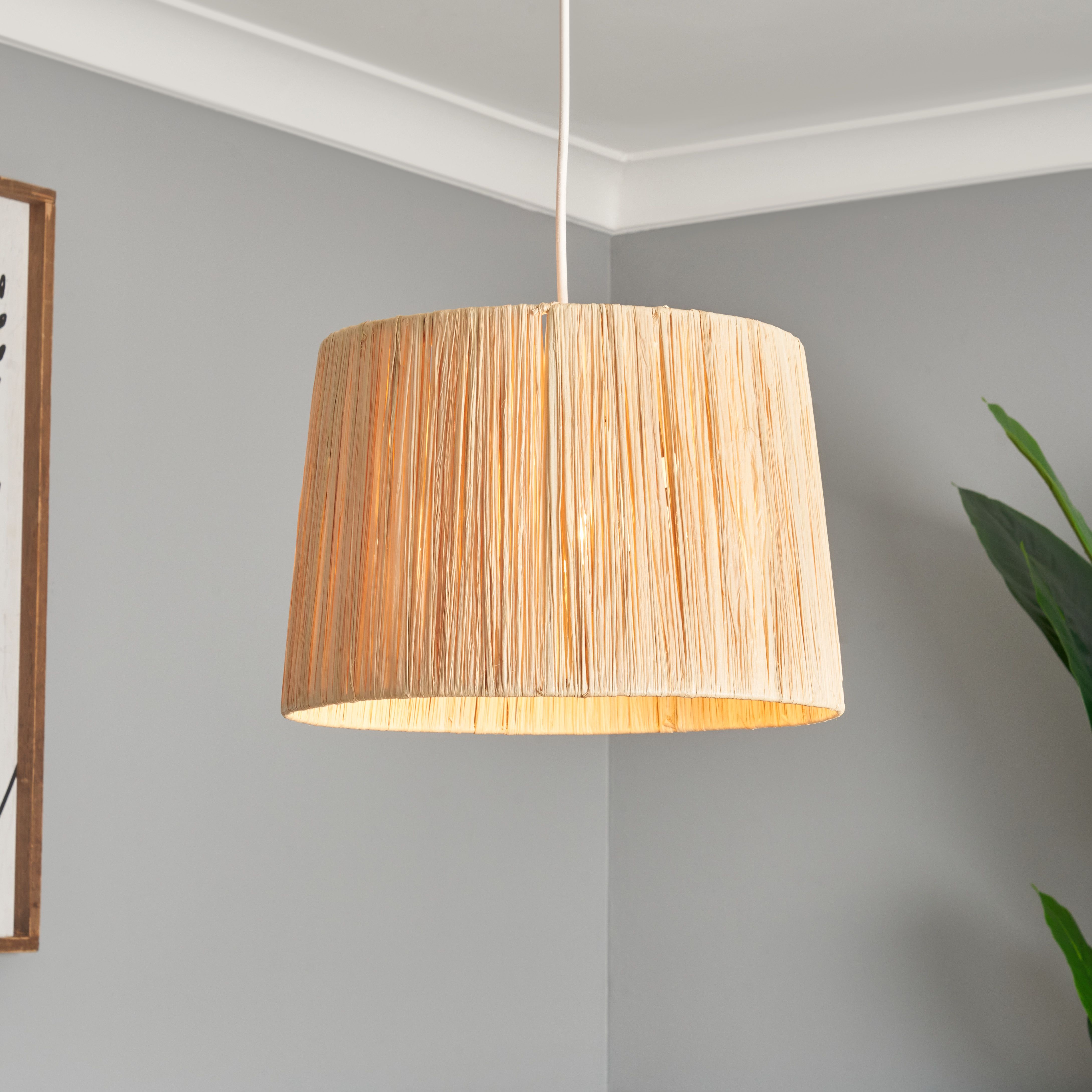 INLIGHT BRUNO NATURAL RATTAN ROUND LAMP SHADE (D)32CM