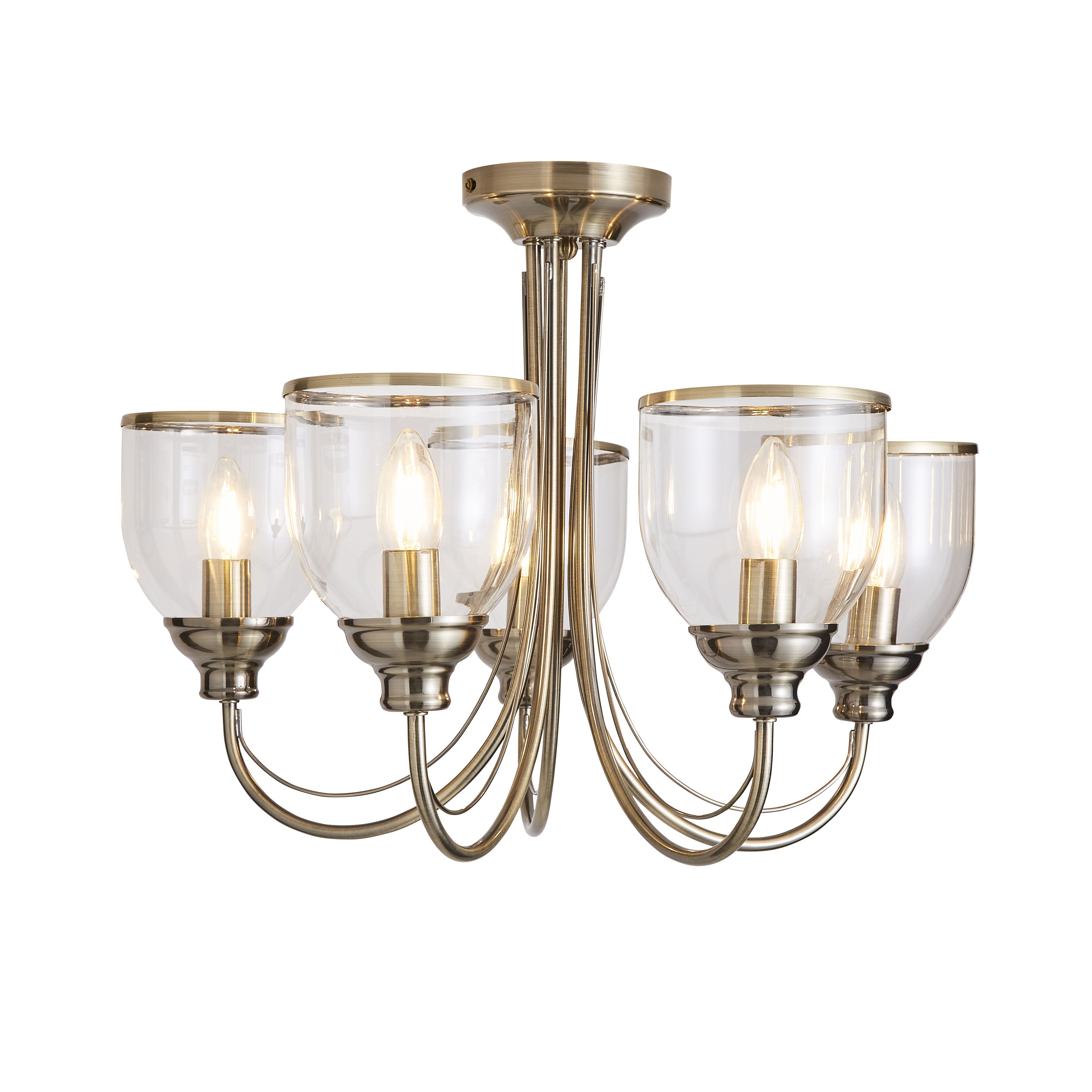 Inlight Catio Brushed Satin Glass & metal antique brass Antique brass ...