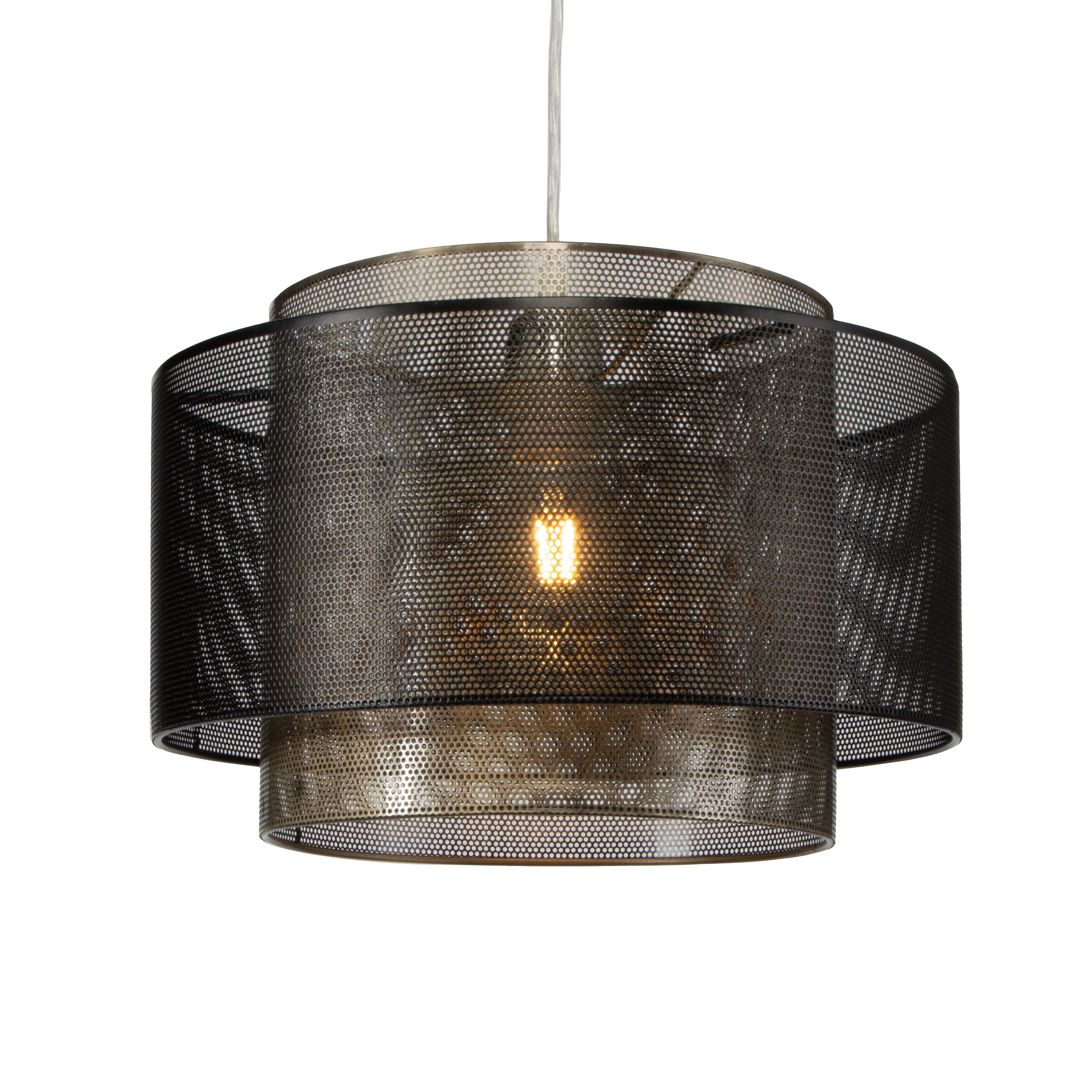 Inlight Charlene Black Mesh Layer Cylinder Lamp shade (D)35cm