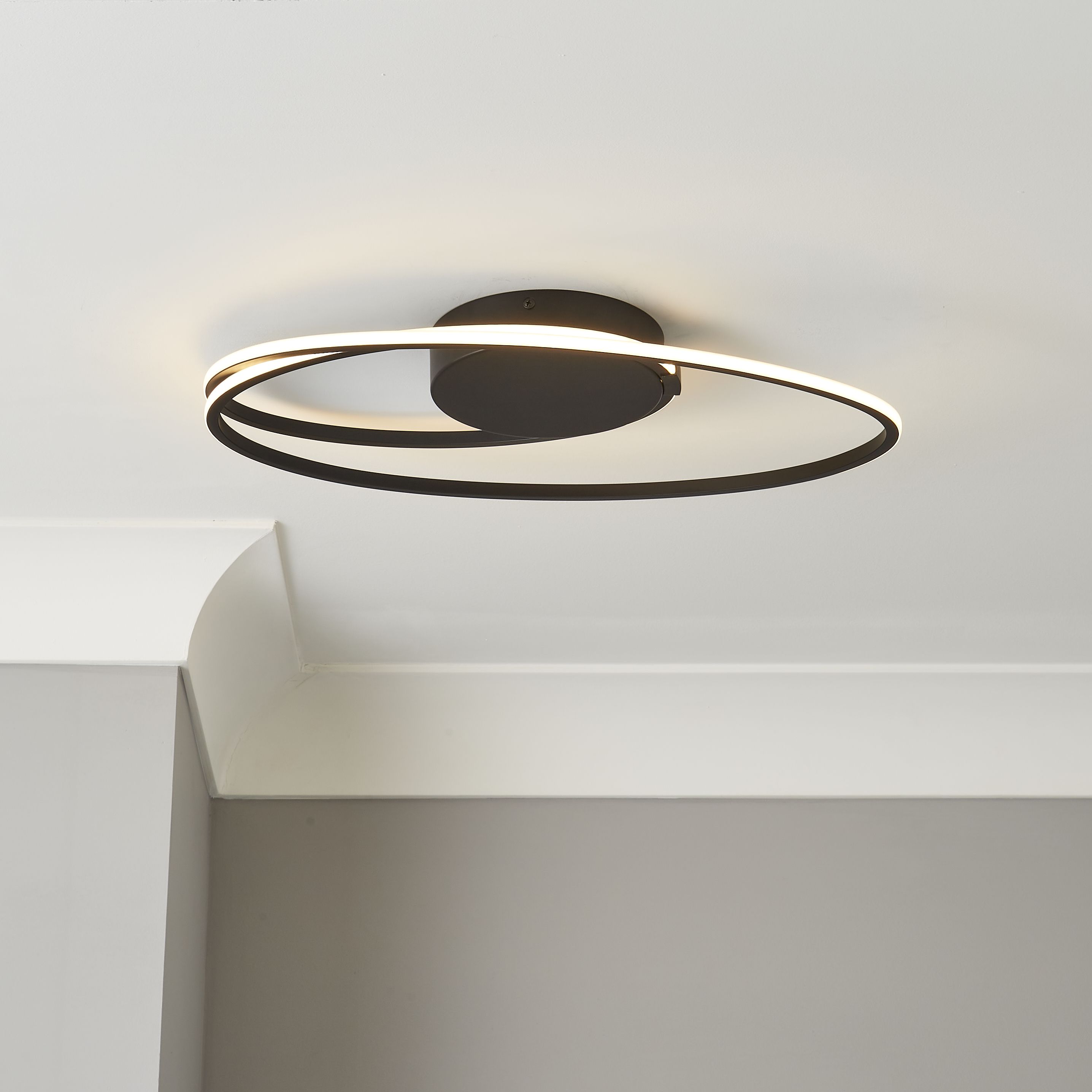 Inlight Create Swirl Matt Plastic Black LED Ceiling light