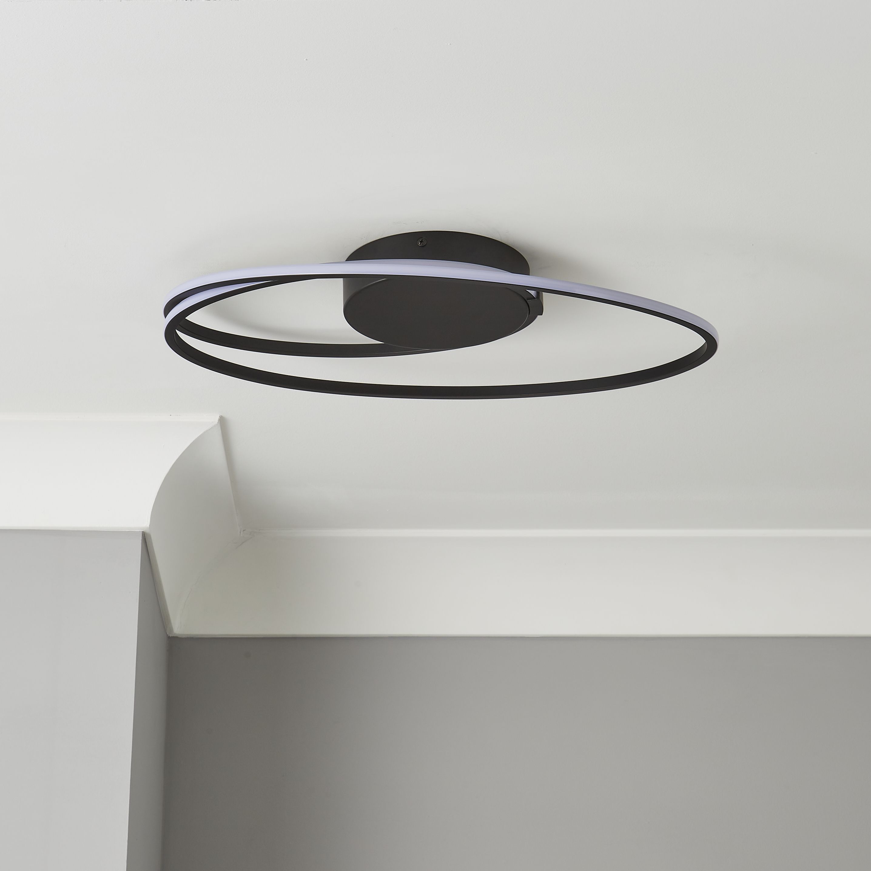 Inlight Create Swirl Matt Plastic Black LED Ceiling light
