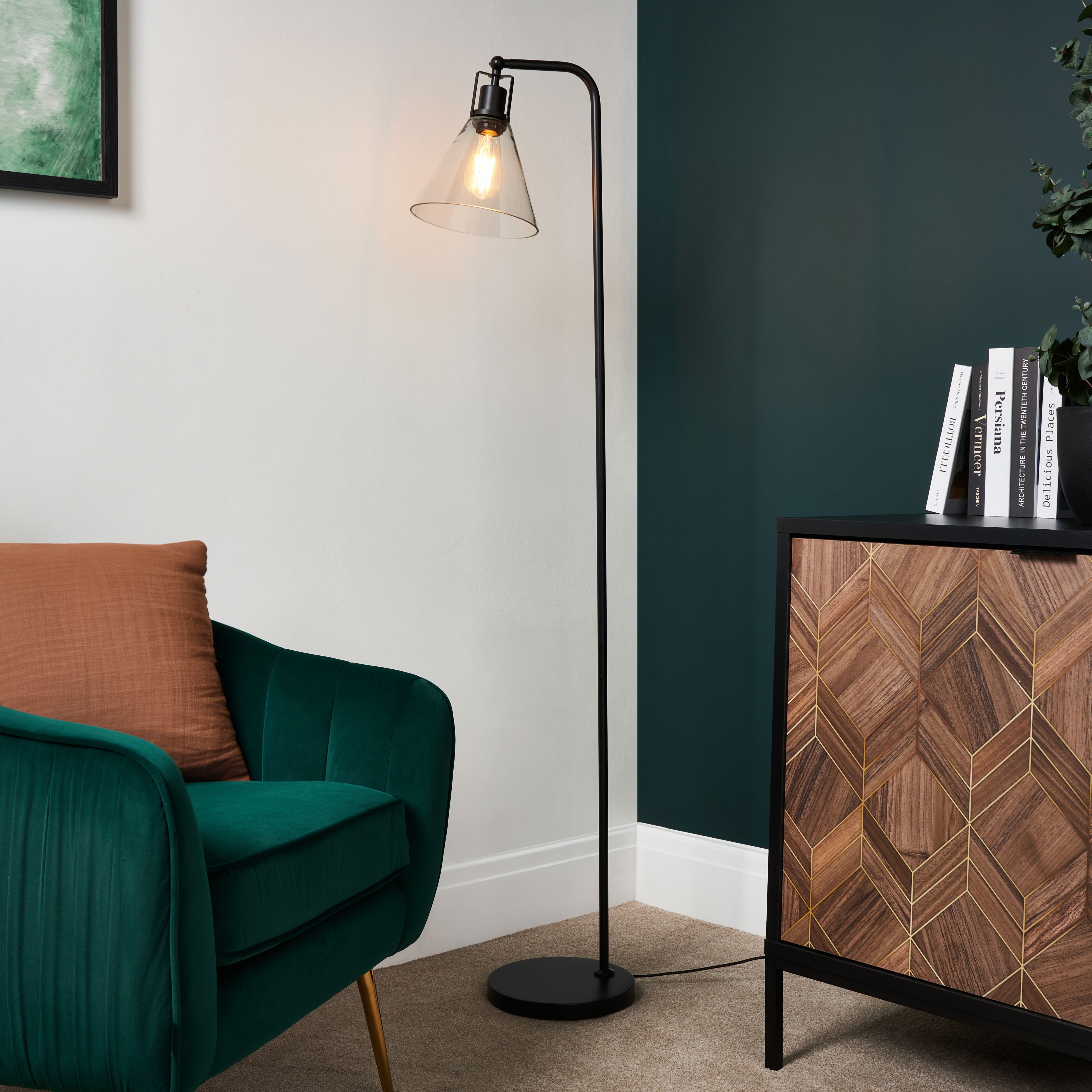 Inlight Dafyd Matt Black LED Floor lamp