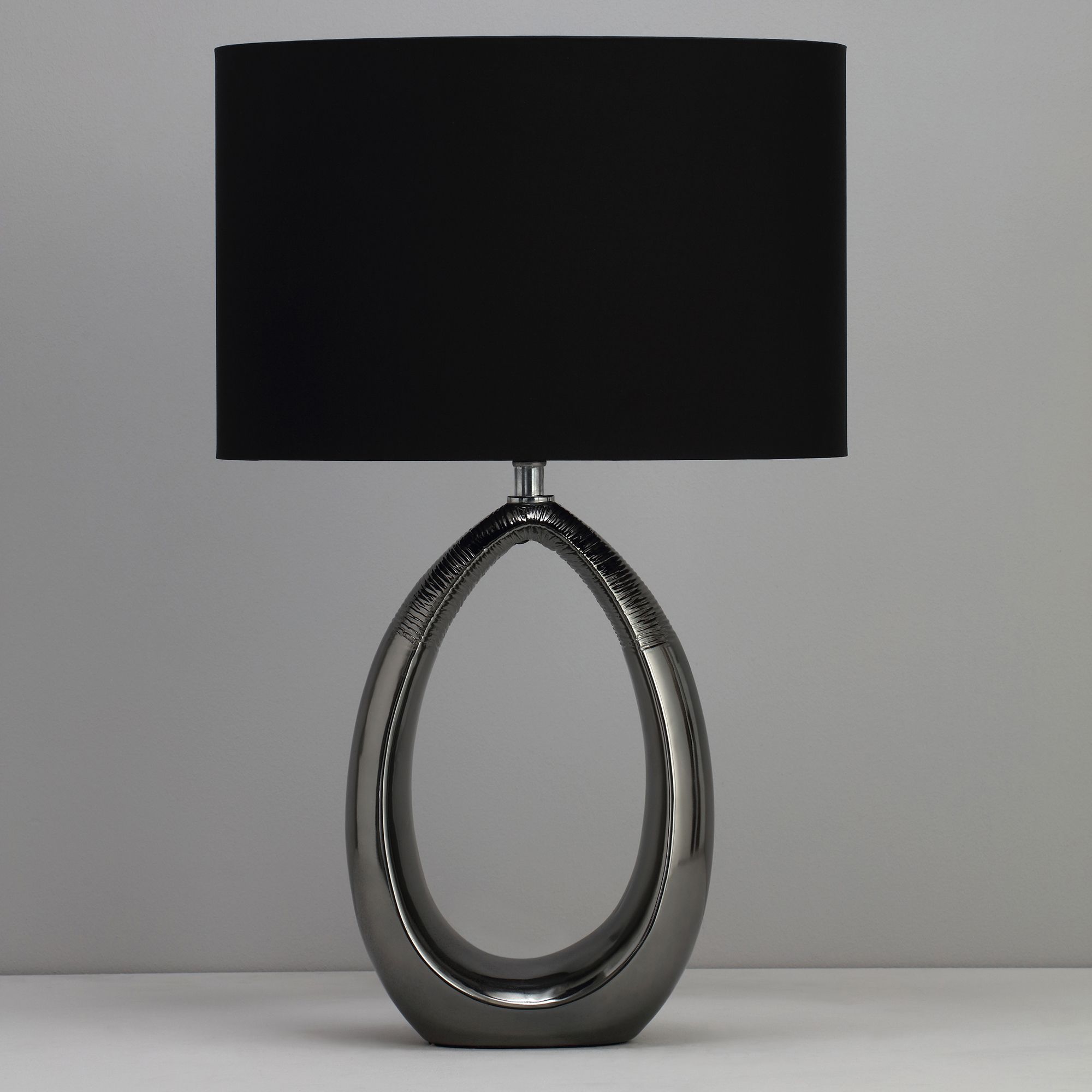 Inlight Eirene Textured Oval Gunmetal effect Table light