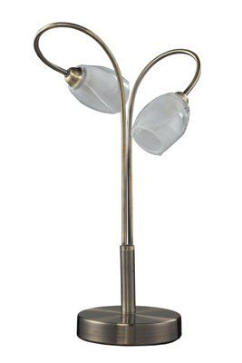 Inlight Forbes Spiral Matt Gold effect Halogen Table lamp | DIY at B&Q