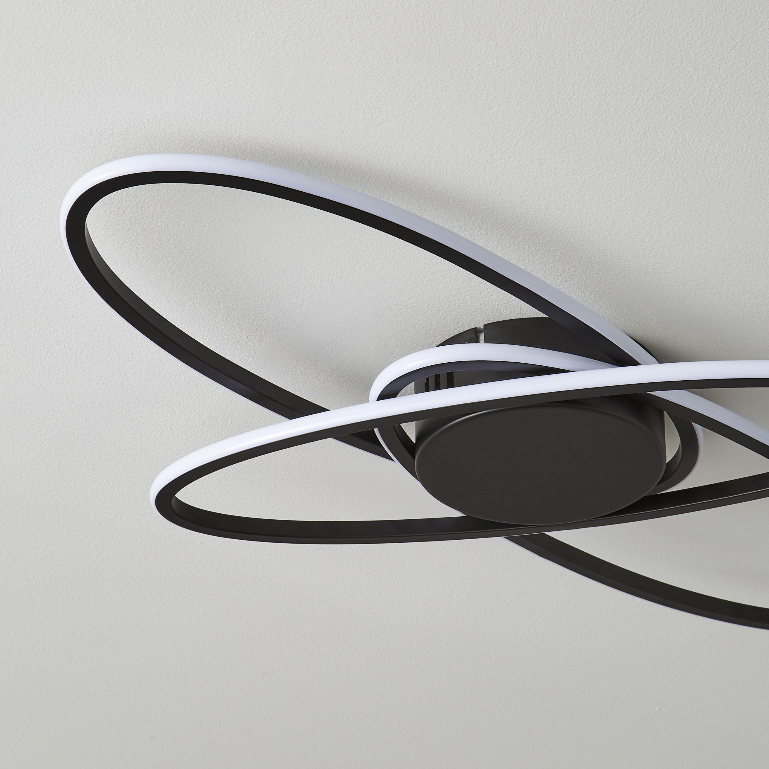 Inlight Grand modern Matt Plastic & steel Black LED Ceiling light