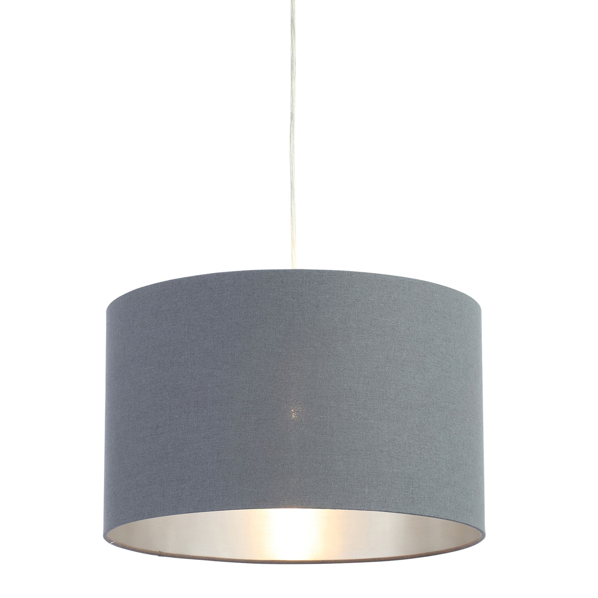 Inlight Helene Grey Silver effect modern Cylinder Light shade (D)40cm