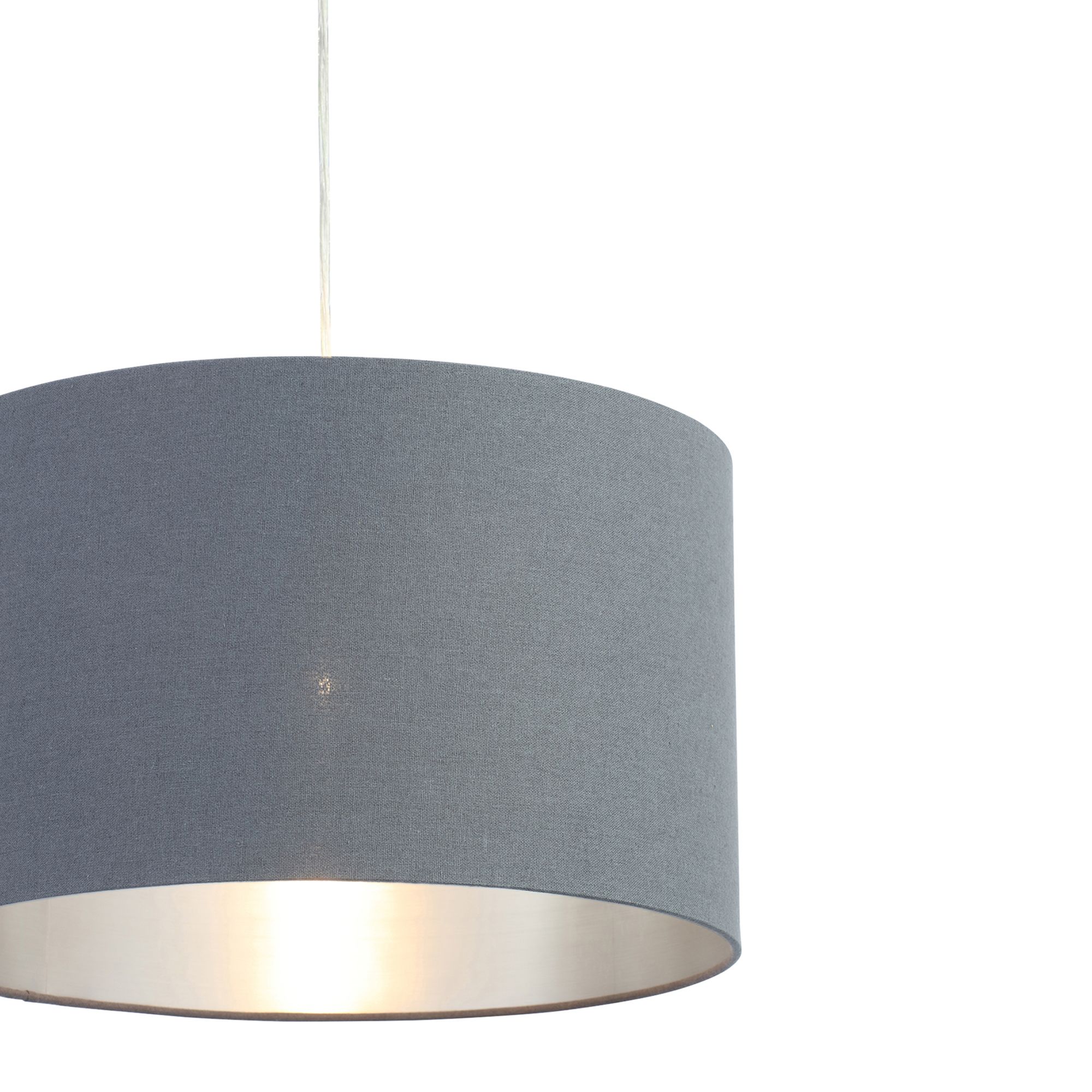 Inlight Helene Grey Silver effect modern Cylinder Light shade (D)40cm