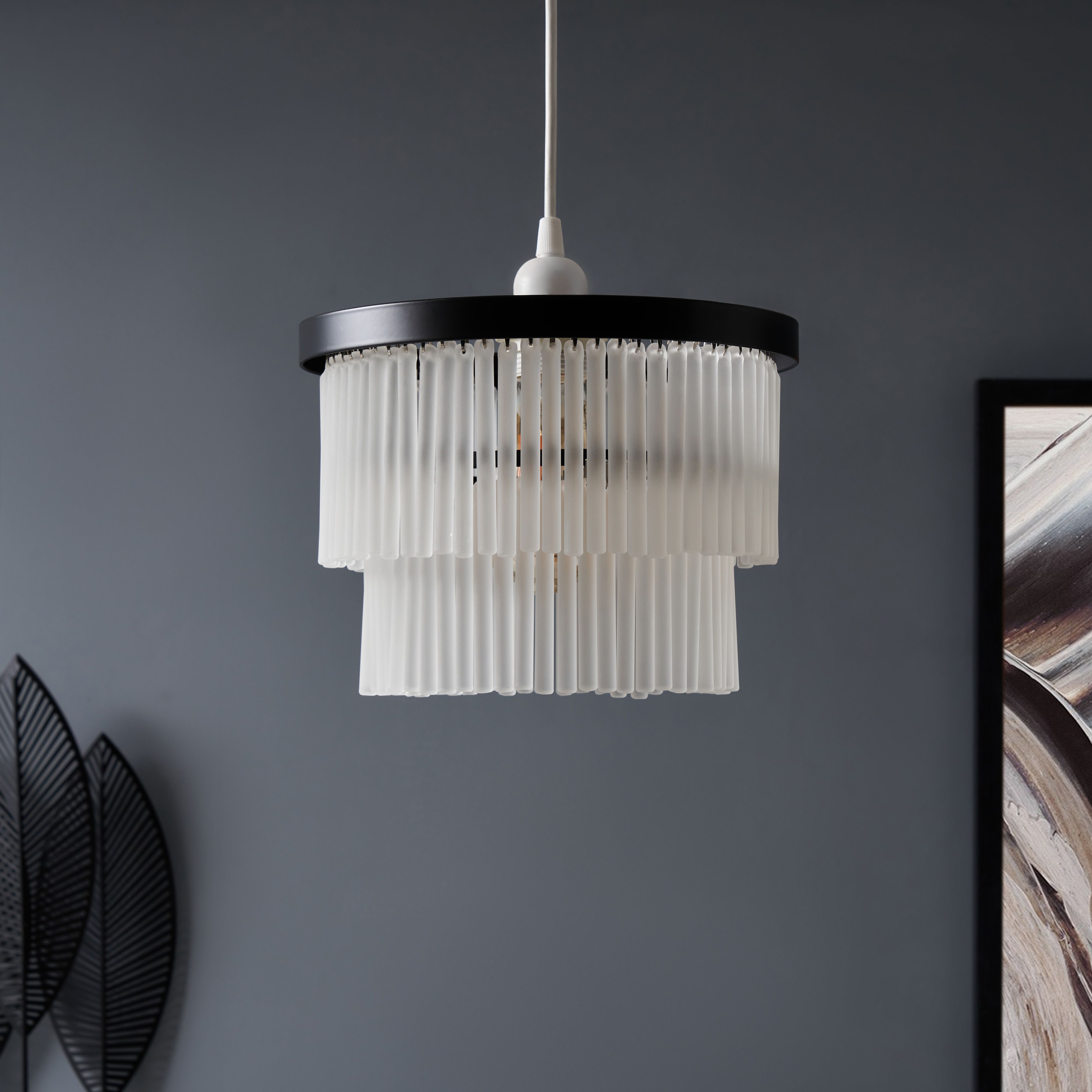 Inlight Kuip Black Round Lamp shade (D)25cm