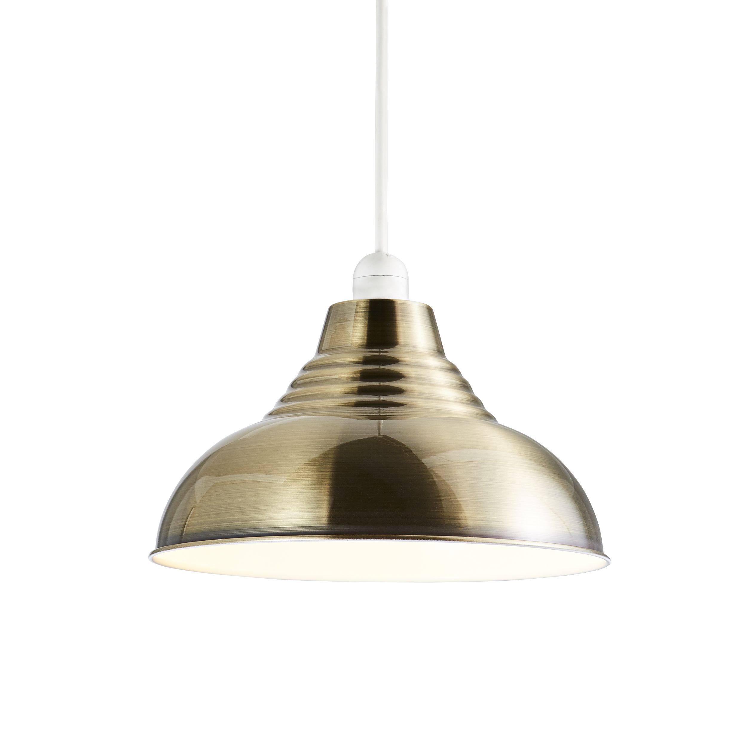 Inlight Lucia Antique Brass effect pendant Round Light shade (D)30cm