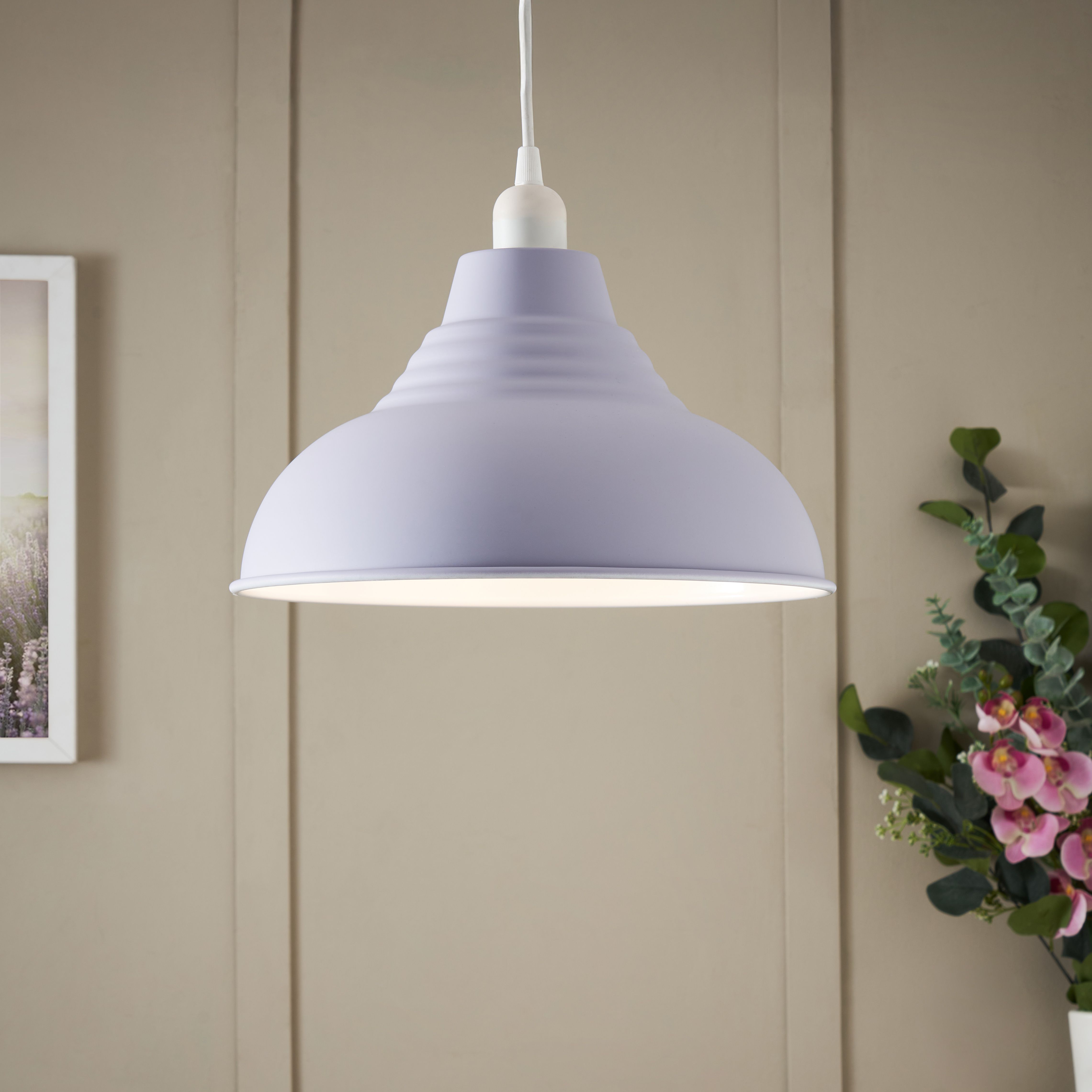 Inlight Lucia Misty Lilac Round Lamp shade (D)30cm