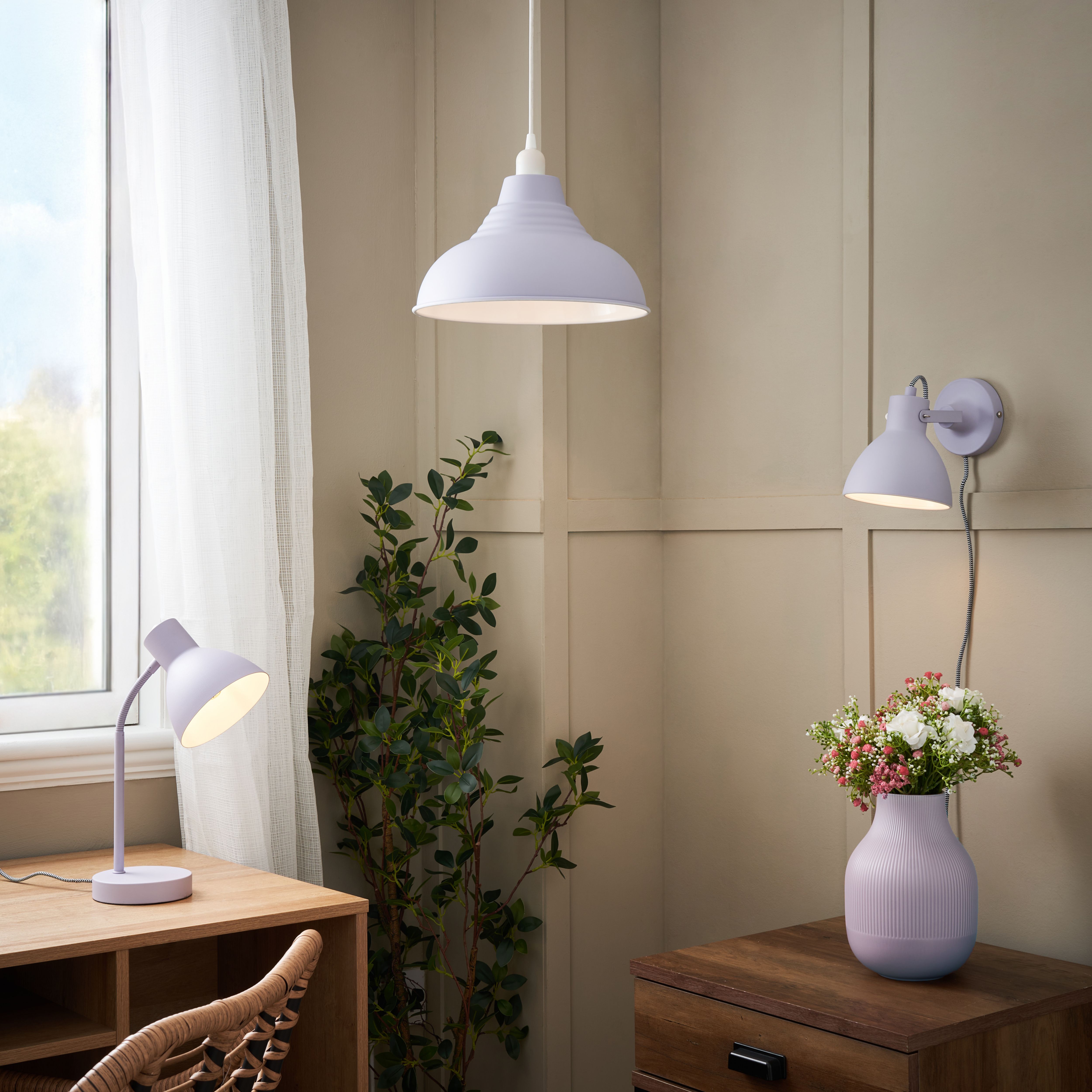 Inlight Lucia Misty Lilac Round Lamp shade (D)30cm