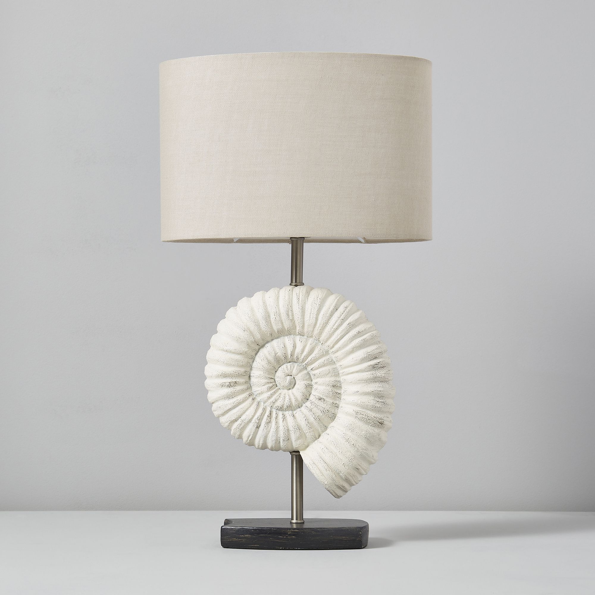 Inlight Lucid Ammonite Grey & white Oval Table lamp