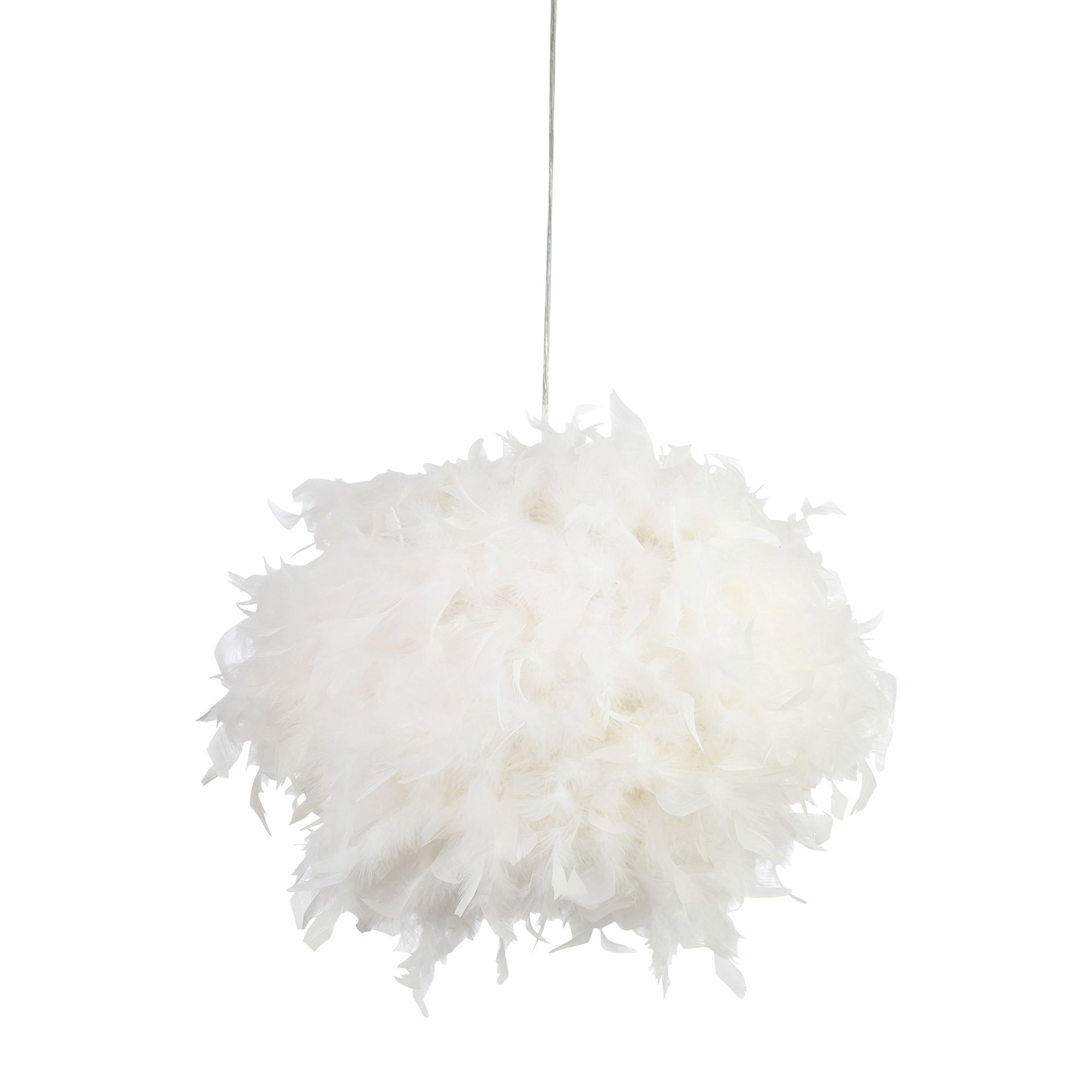 Inlight Melito White Feather ball Cylinder Light shade (D)40cm