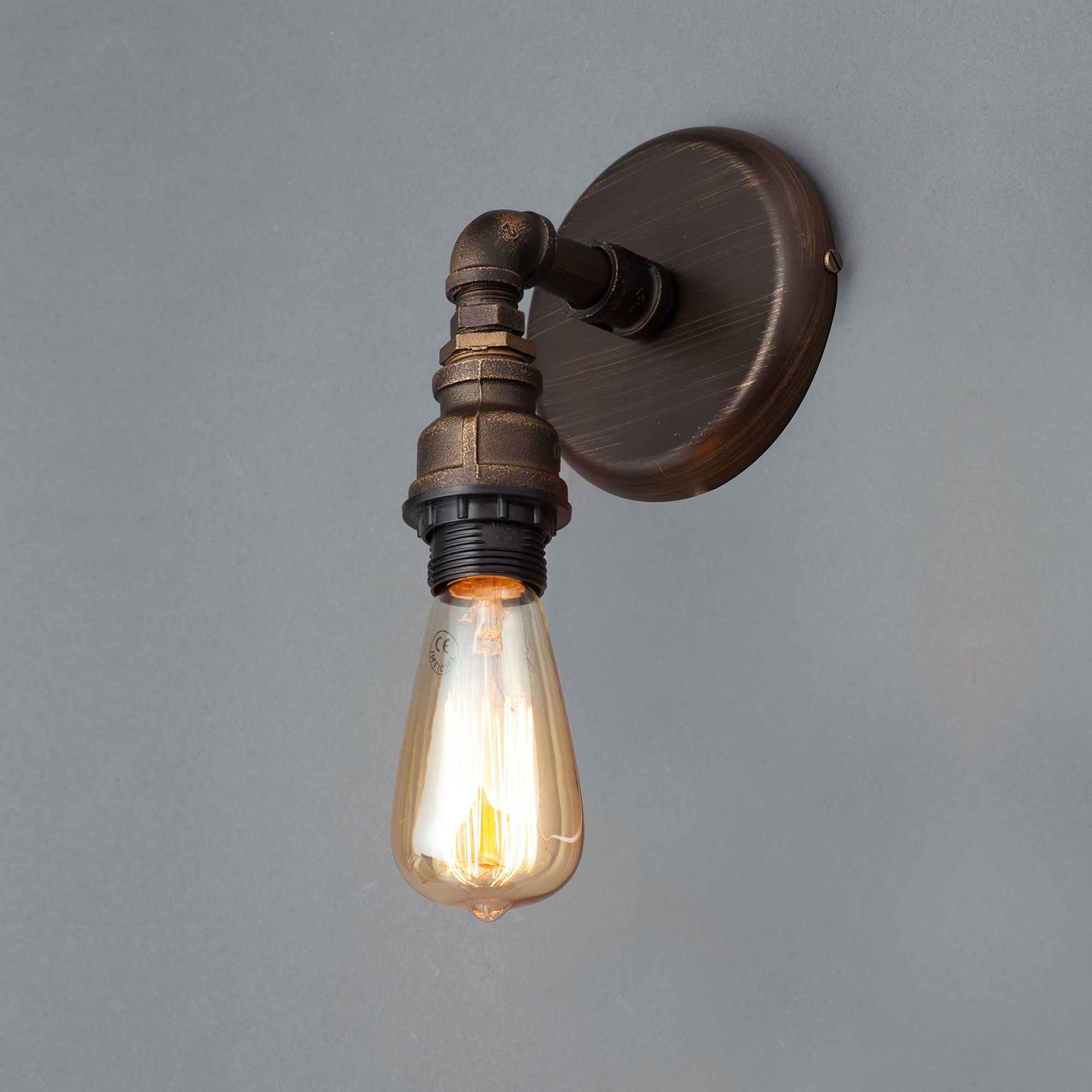 Inlight Parel Pipe Bronze effect Wall light | DIY at B&Q