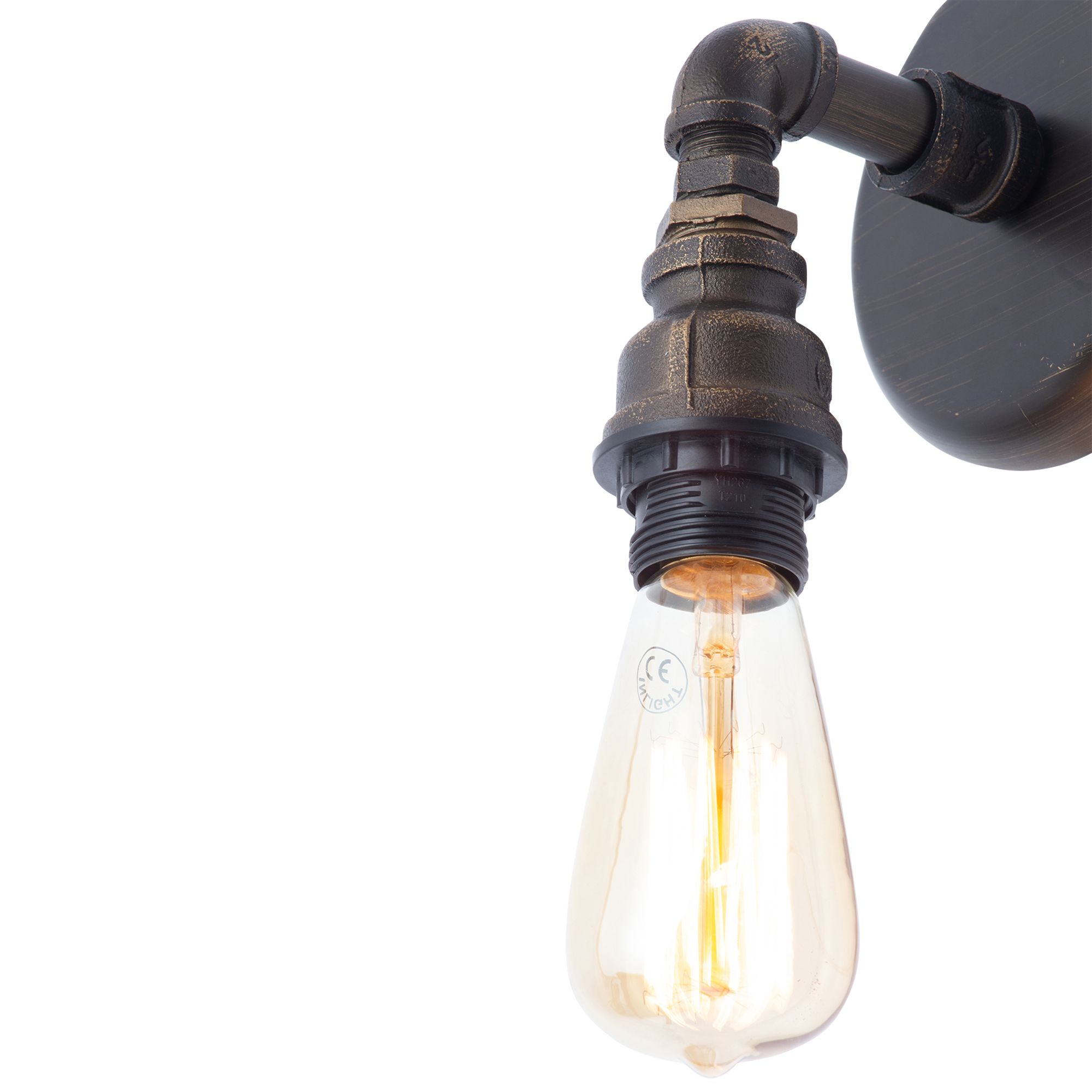 Inlight Parel Pipe Bronze effect Wall light | DIY at B&Q