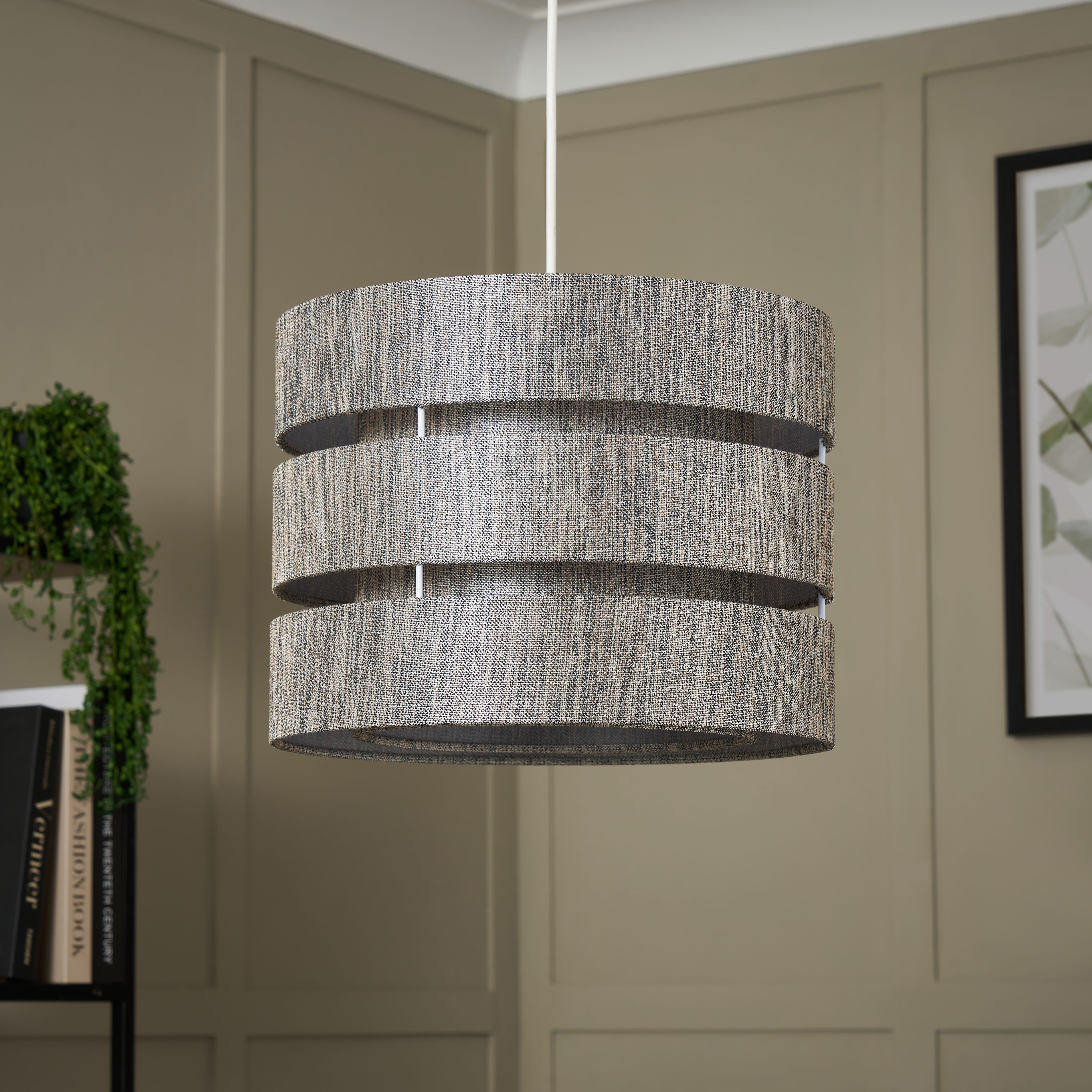 Inlight Ponte Blue Metallic effect Contemporary Trio Cylinder Light ...