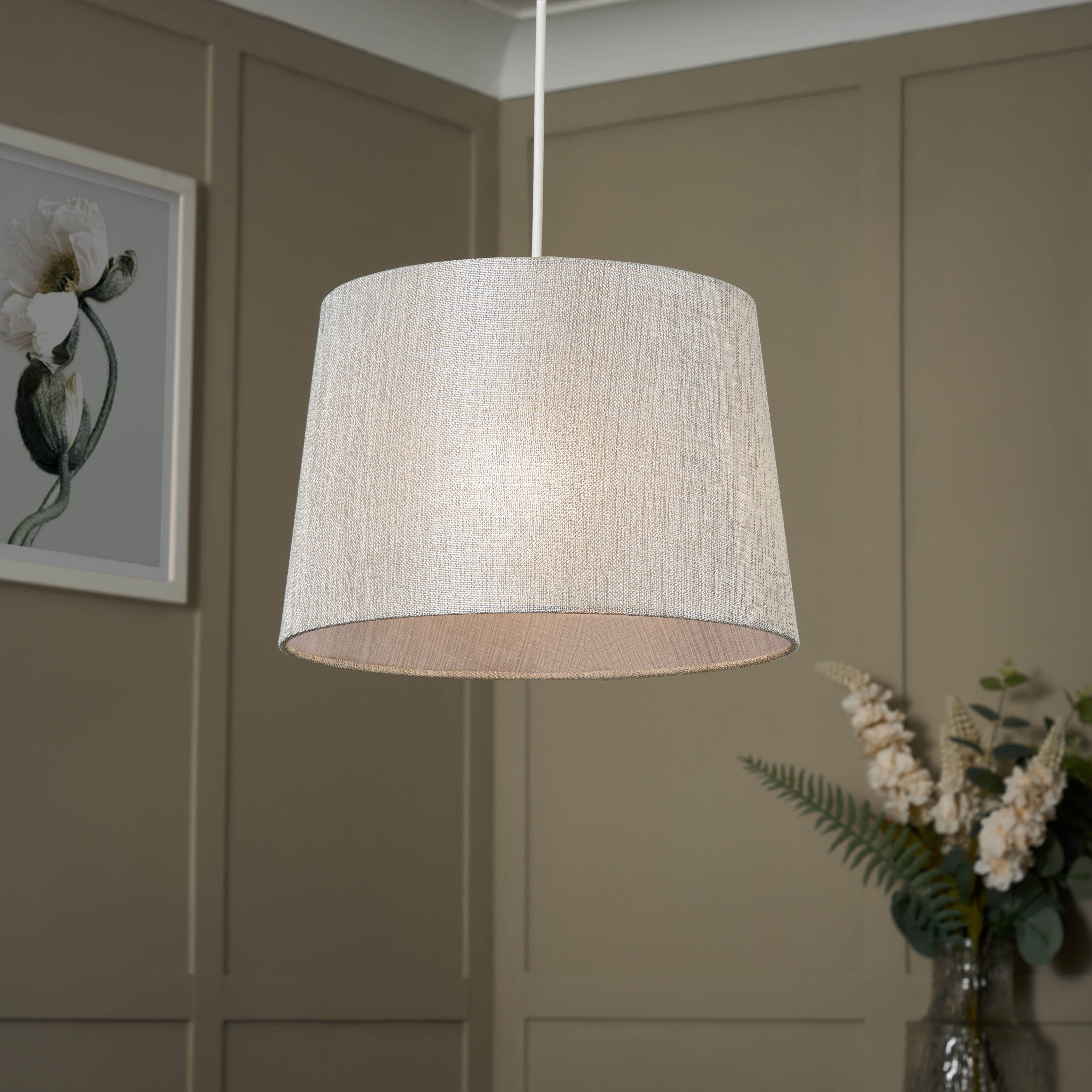 Inlight Ponte Light Grey Metallic effect Contemporary Light shade (D)30cm