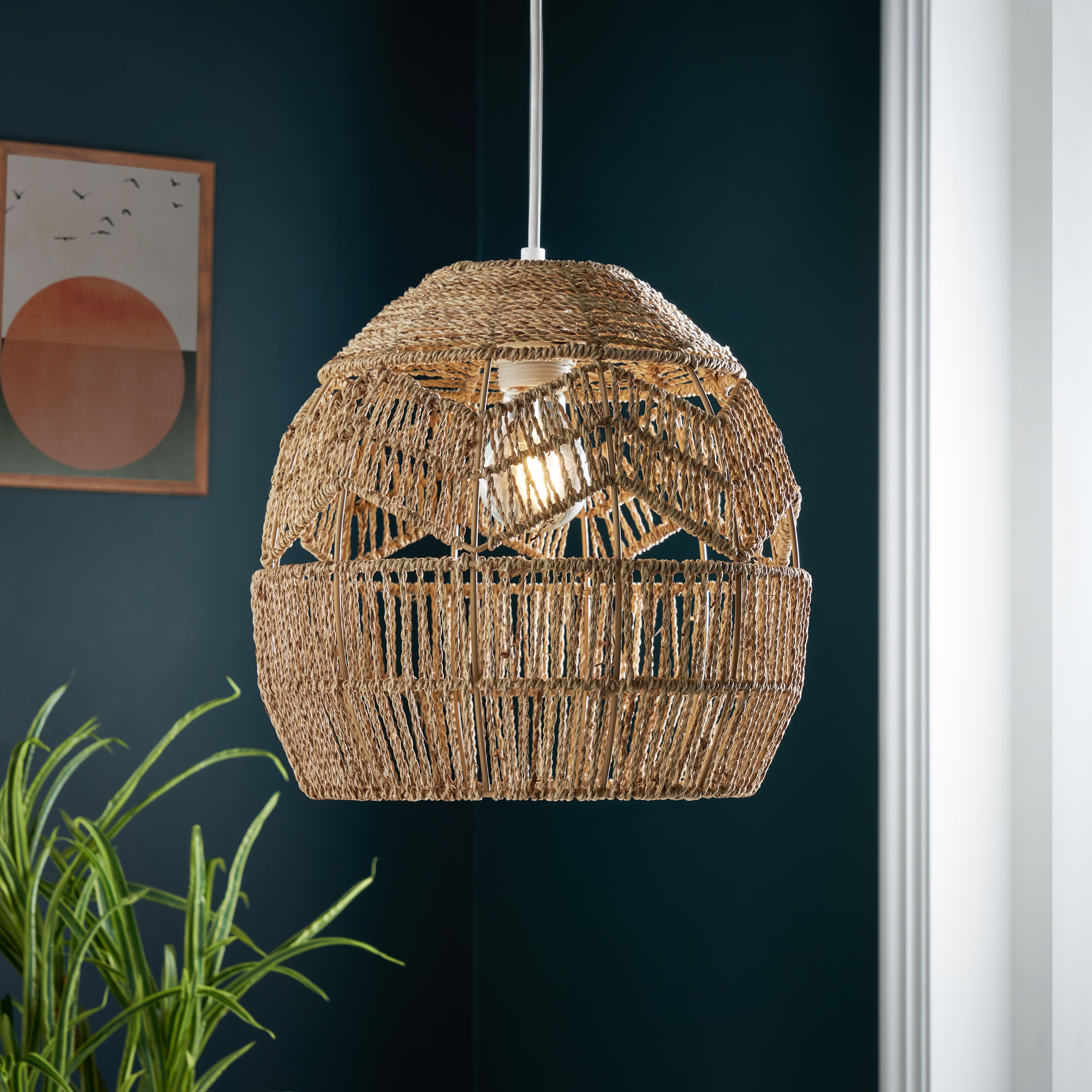 Inlight Rhea Natural Rattan Round Lamp shade (D)30cm