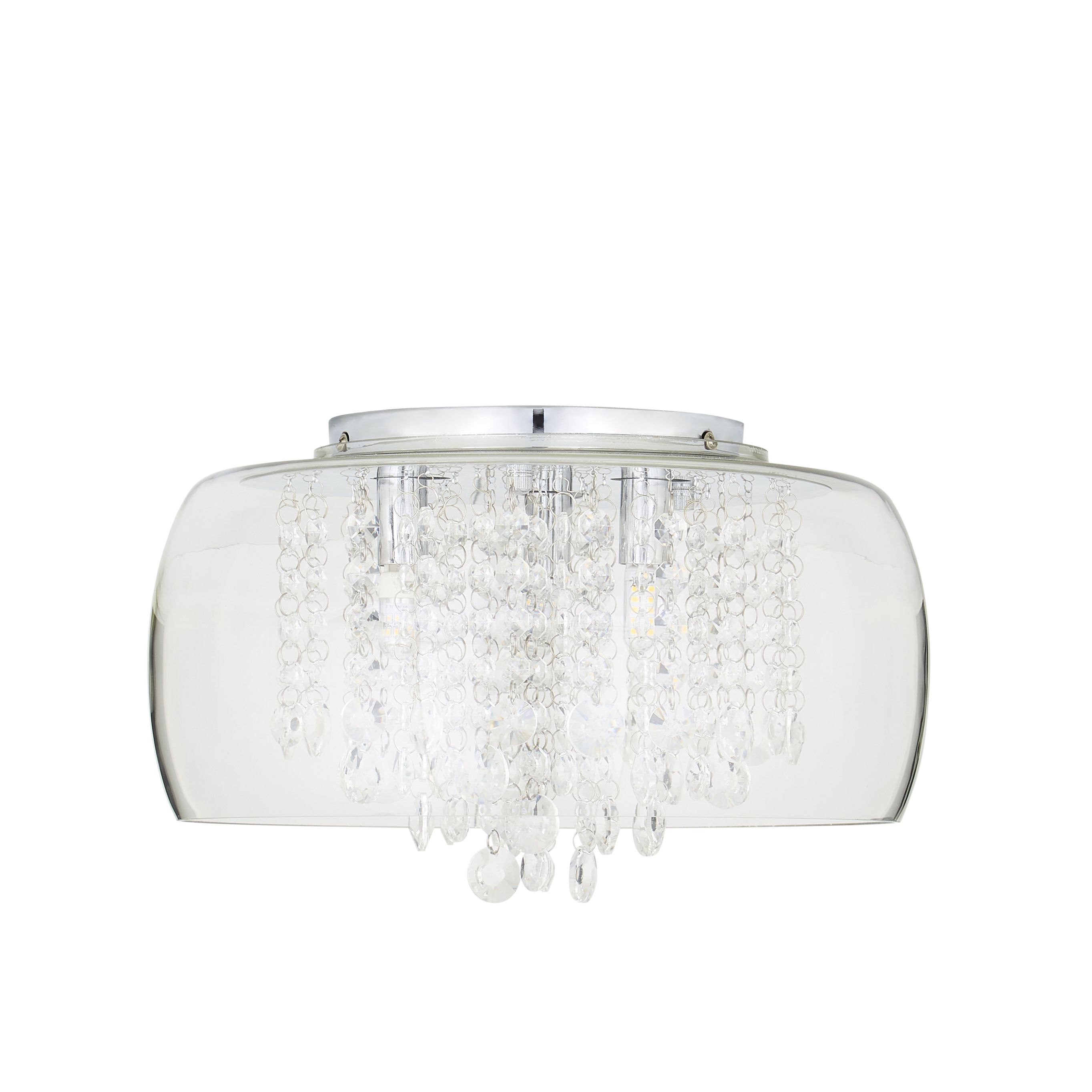 Inlight Roma Beaded Glass & steel Transparent Chrome effect Ceiling light