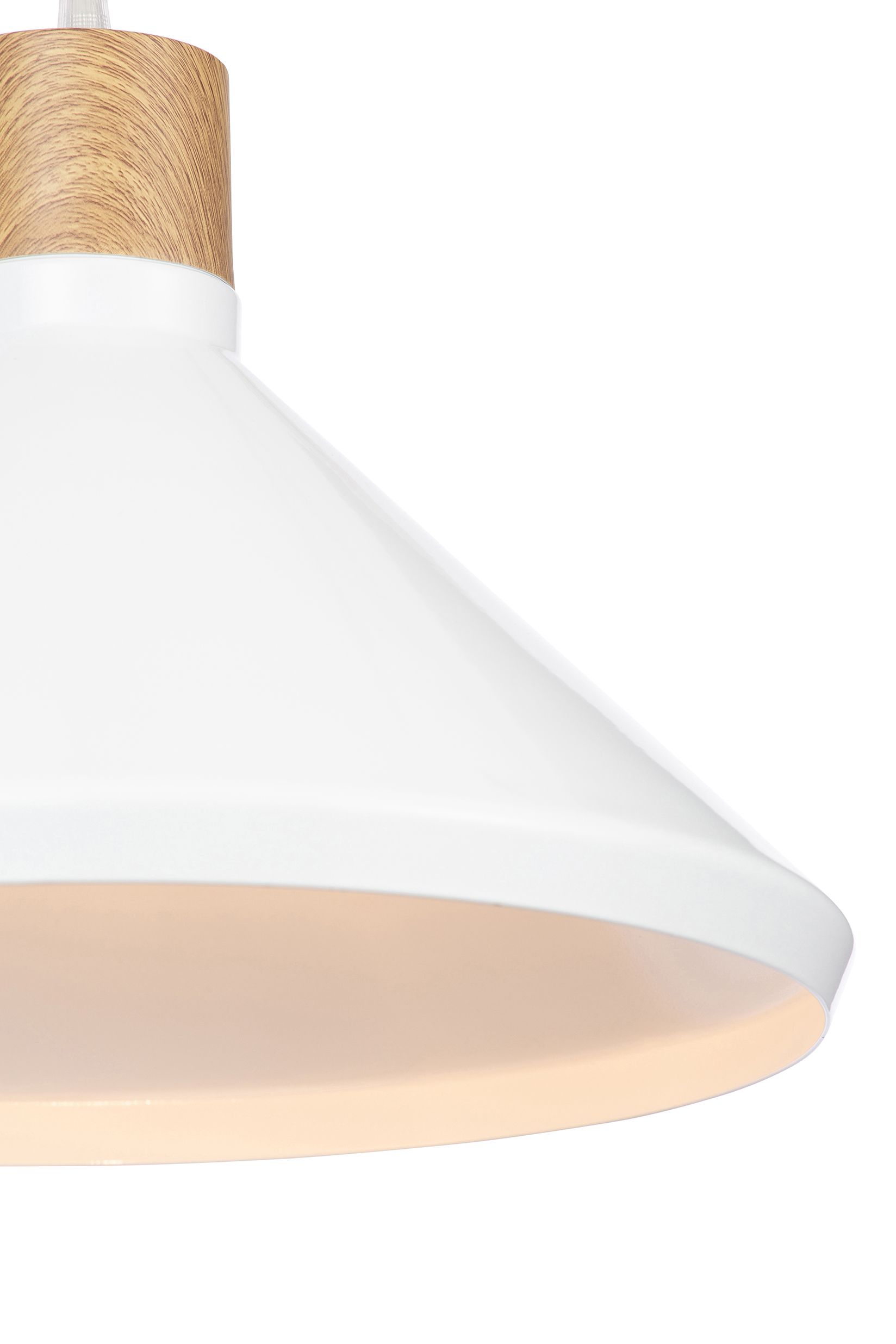 Inlight Selma Brushed Steel White Wood effect Ceiling light | DIY at B&Q