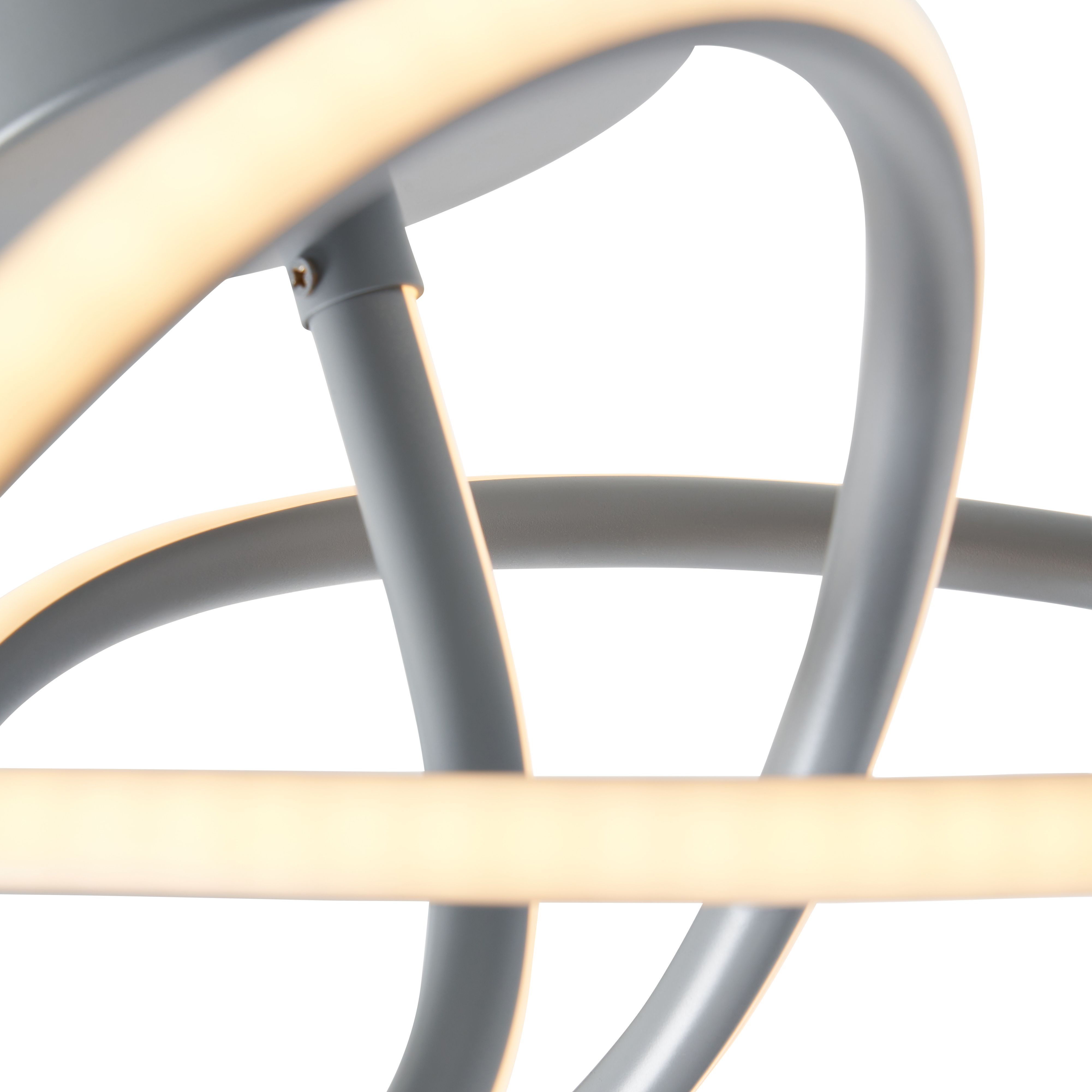 Inlight Veton Swirl Matt Acrylic & aluminium Light Grey LED Ceiling light