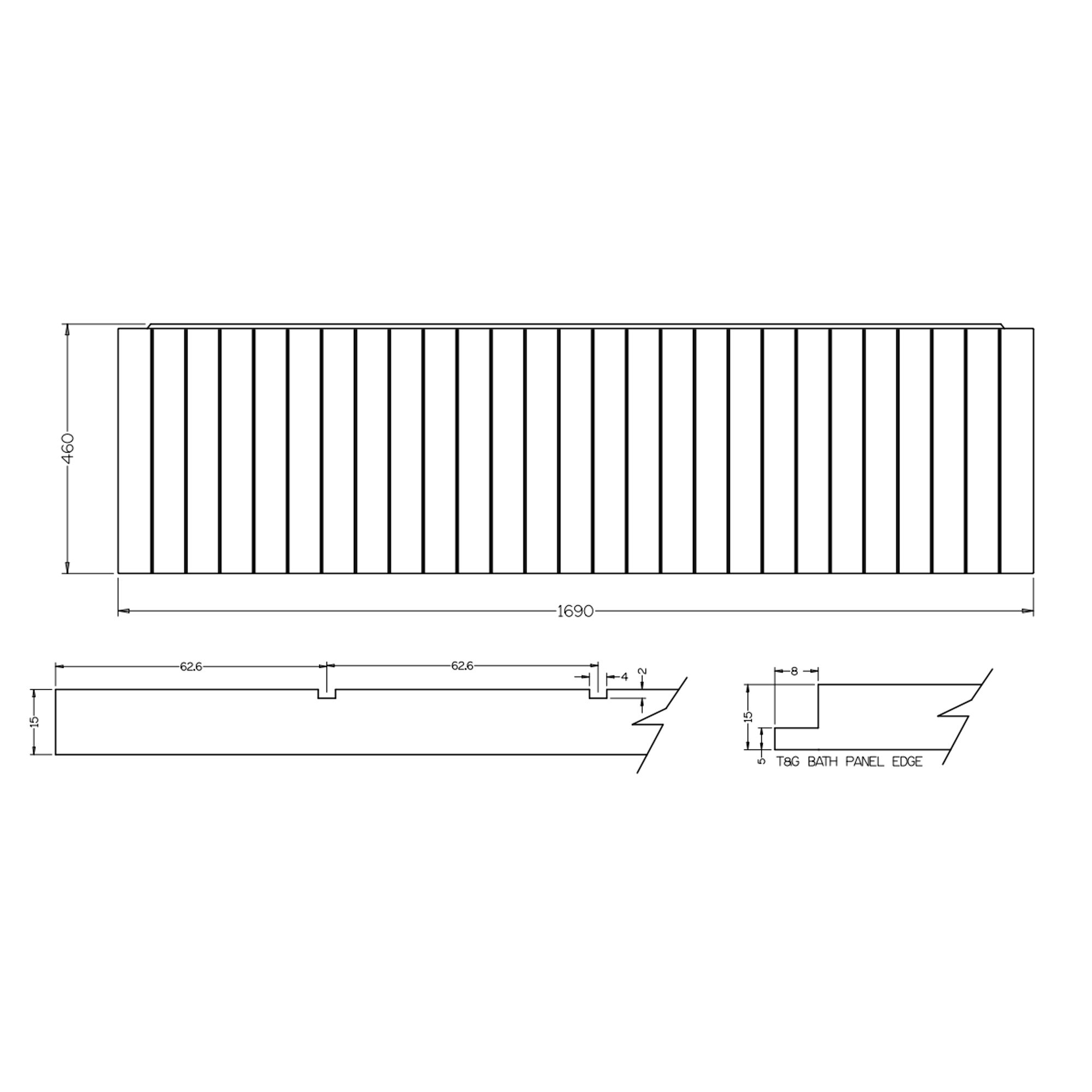 Inpress Onyx Rectangular Front Bath panel (H)56cm (W)169cm | DIY at B&Q