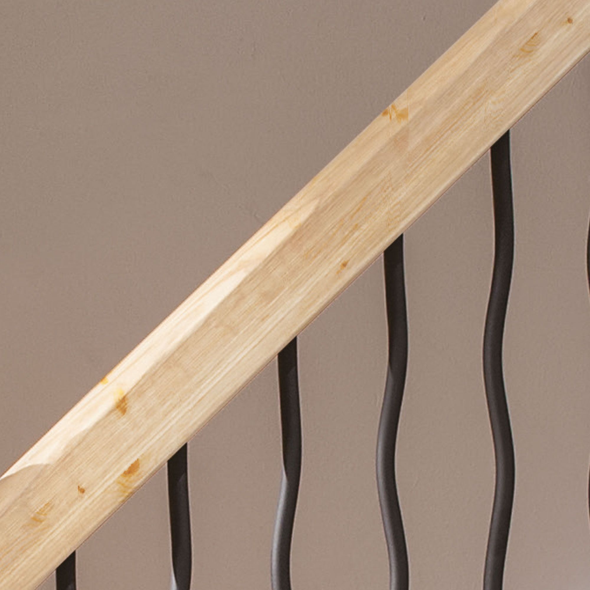 Iron Natural Pine Square Handrail (W)63mm | DIY at B&Q