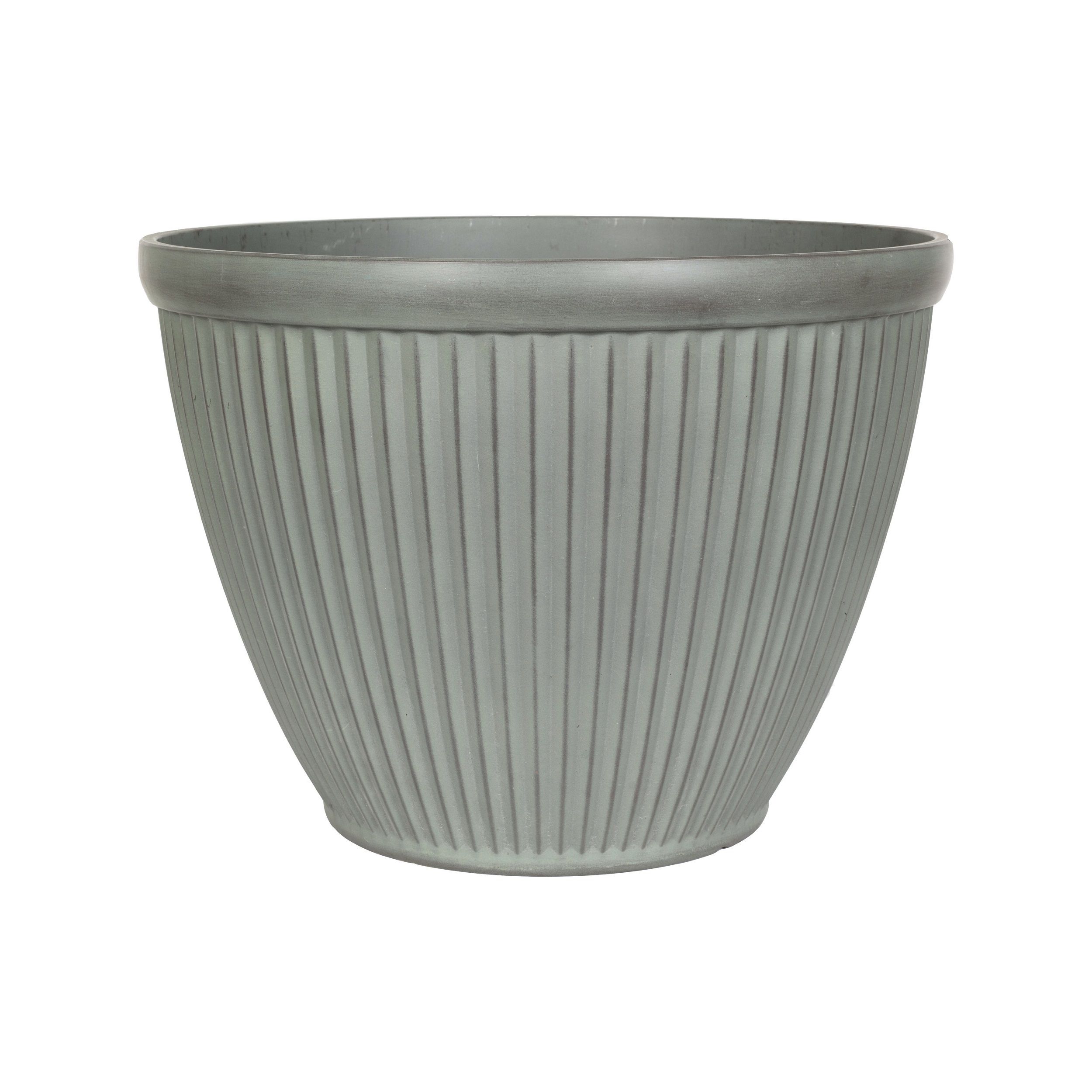 Irondale Painted Dark grey Plastic resin Painted Plant pot (H)25.4cm