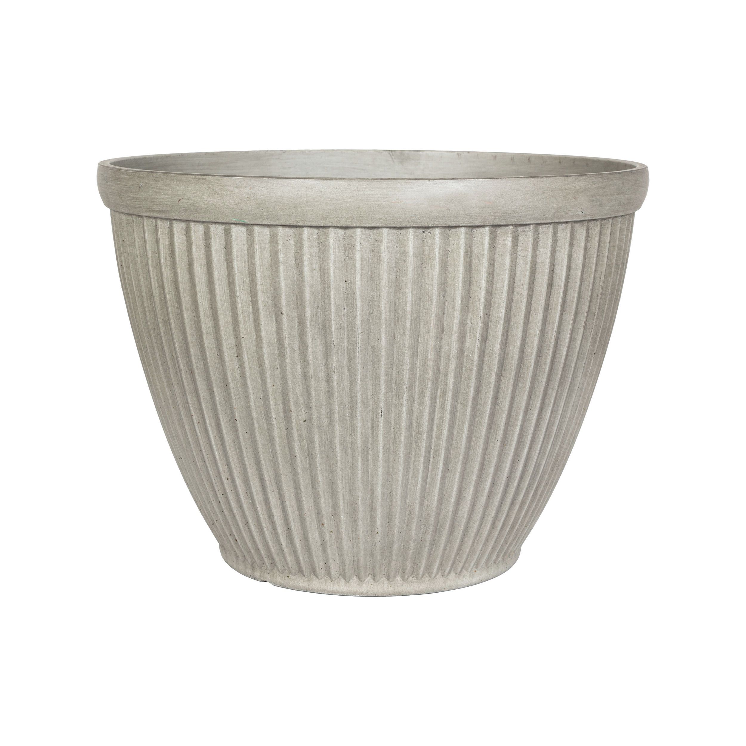 Irondale Painted Grey Plastic resin Galvanised Plant pot (H)25.4cm