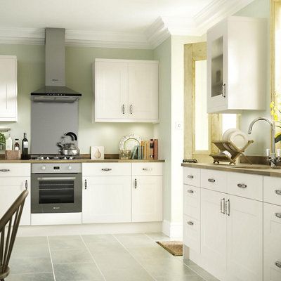 IT Kitchens Matt Ivory Straight Cornice & pelmet, (L)2440mm (H)35mm