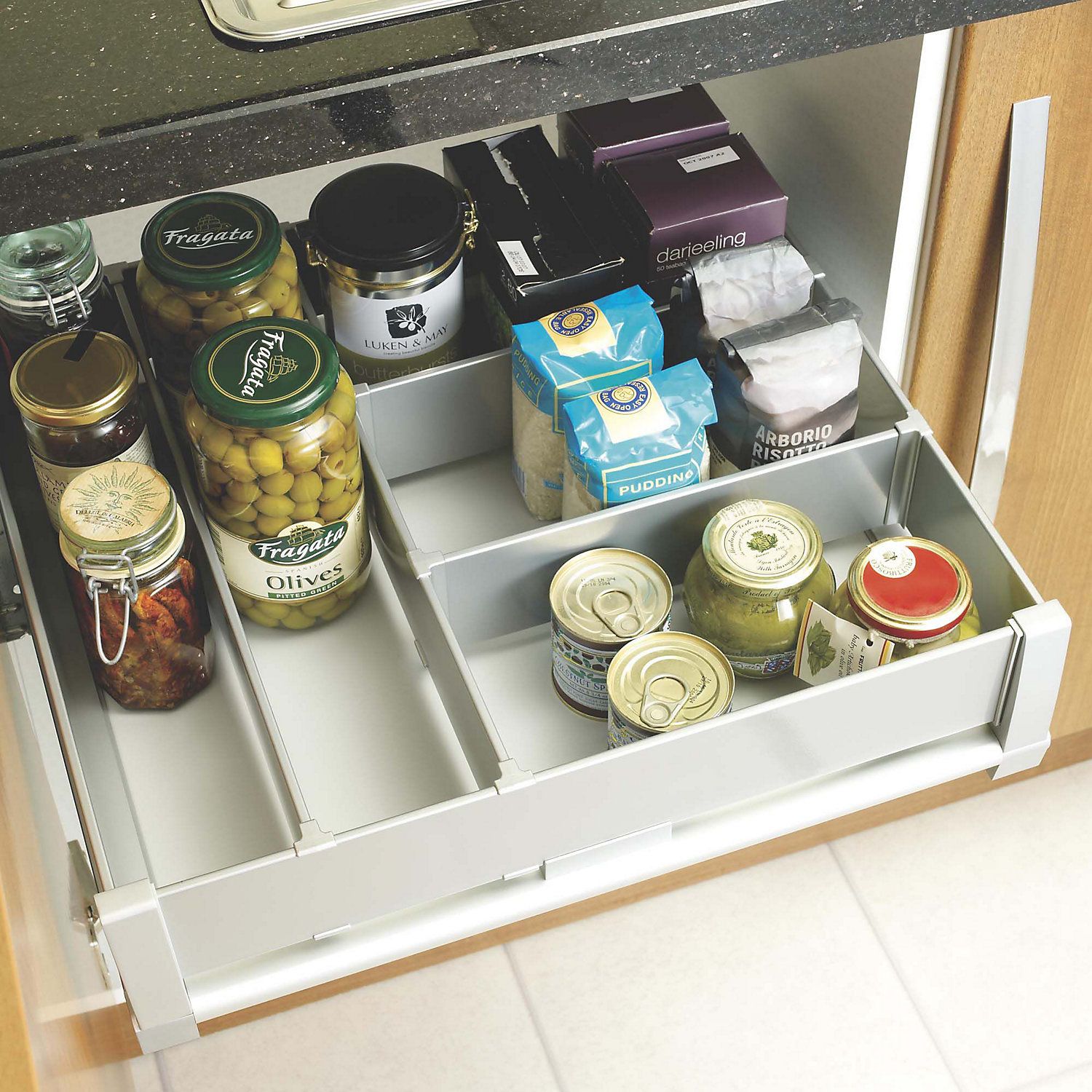 IT Kitchens Metallic effect Plastic Drawer divider pack | DIY at B&Q