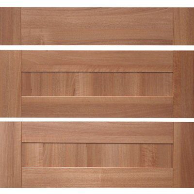 IT Kitchens Westleigh Walnut effect Shaker Style Drawer front, Set of 3 ...