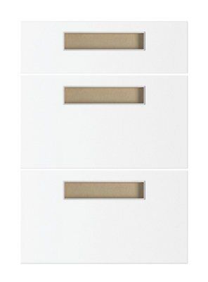 IT Kitchens White Gloss With Integrated Handles White Drawer front, Set ...