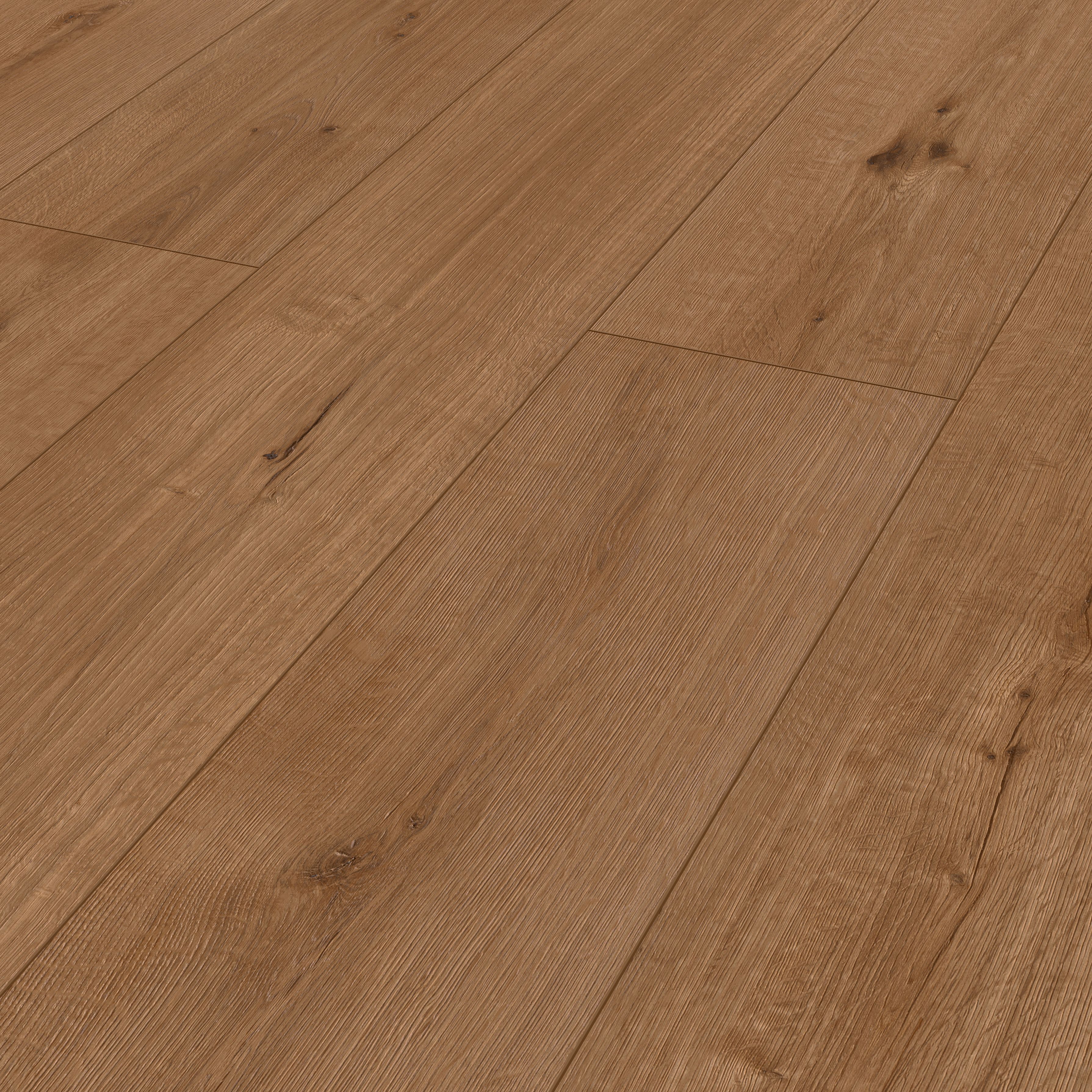 Italo Walnut Wood effect Luxury vinyl click Flooring Sample | DIY at B&Q