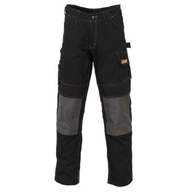 JCB Cheadle Pro Black Trousers, W44" L32" | DIY at B&Q