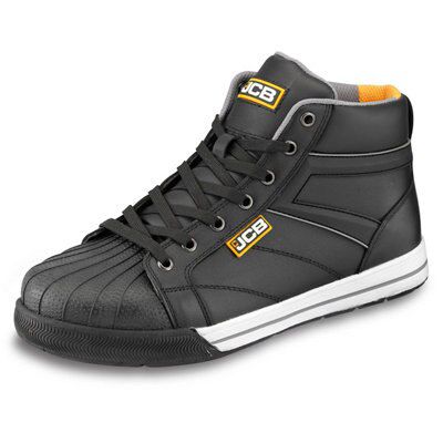 JCB Skid Black Safety trainers, Size 10 | DIY at B&Q