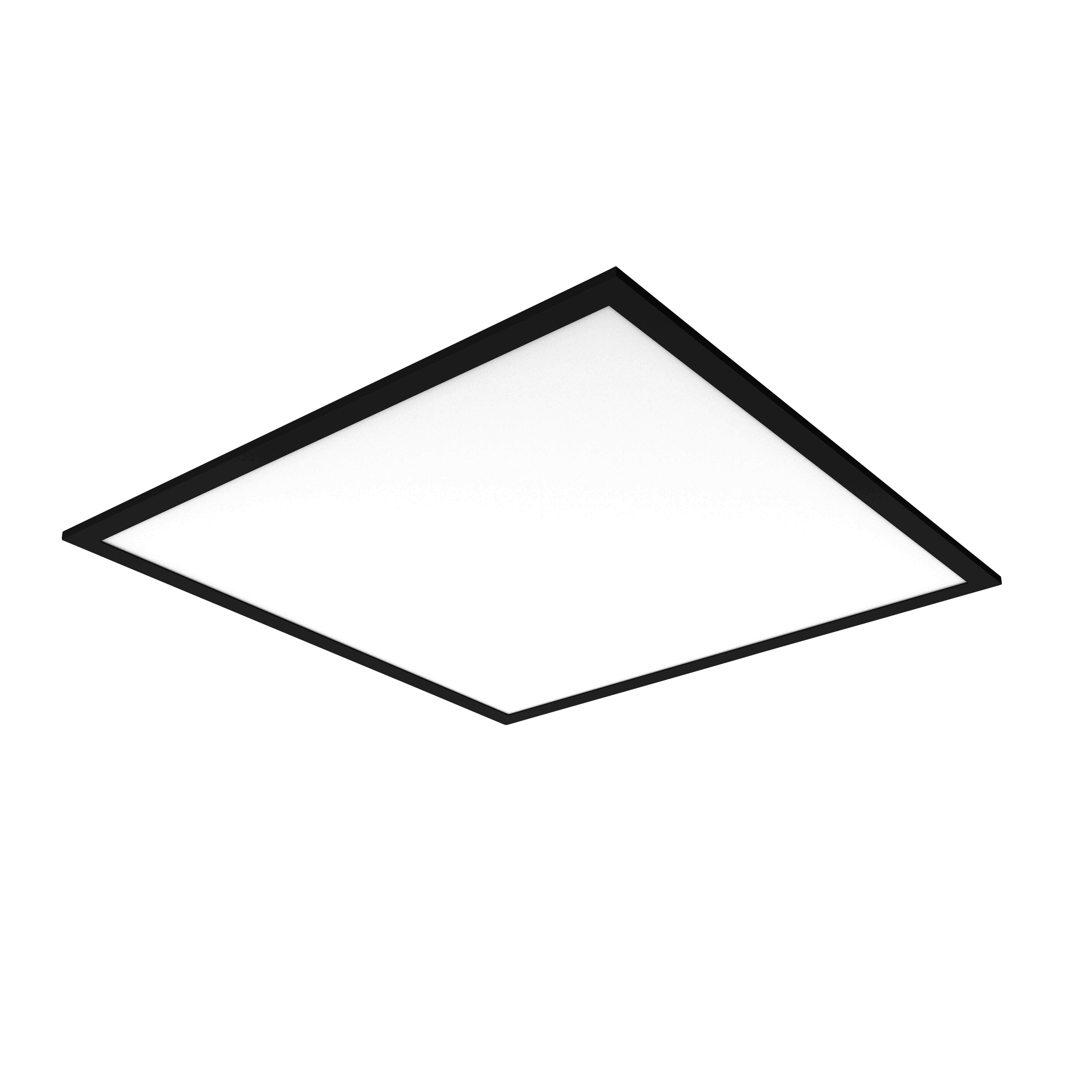 Jemison Matt Black Aluminium effect Square Neutral white LED Light ...