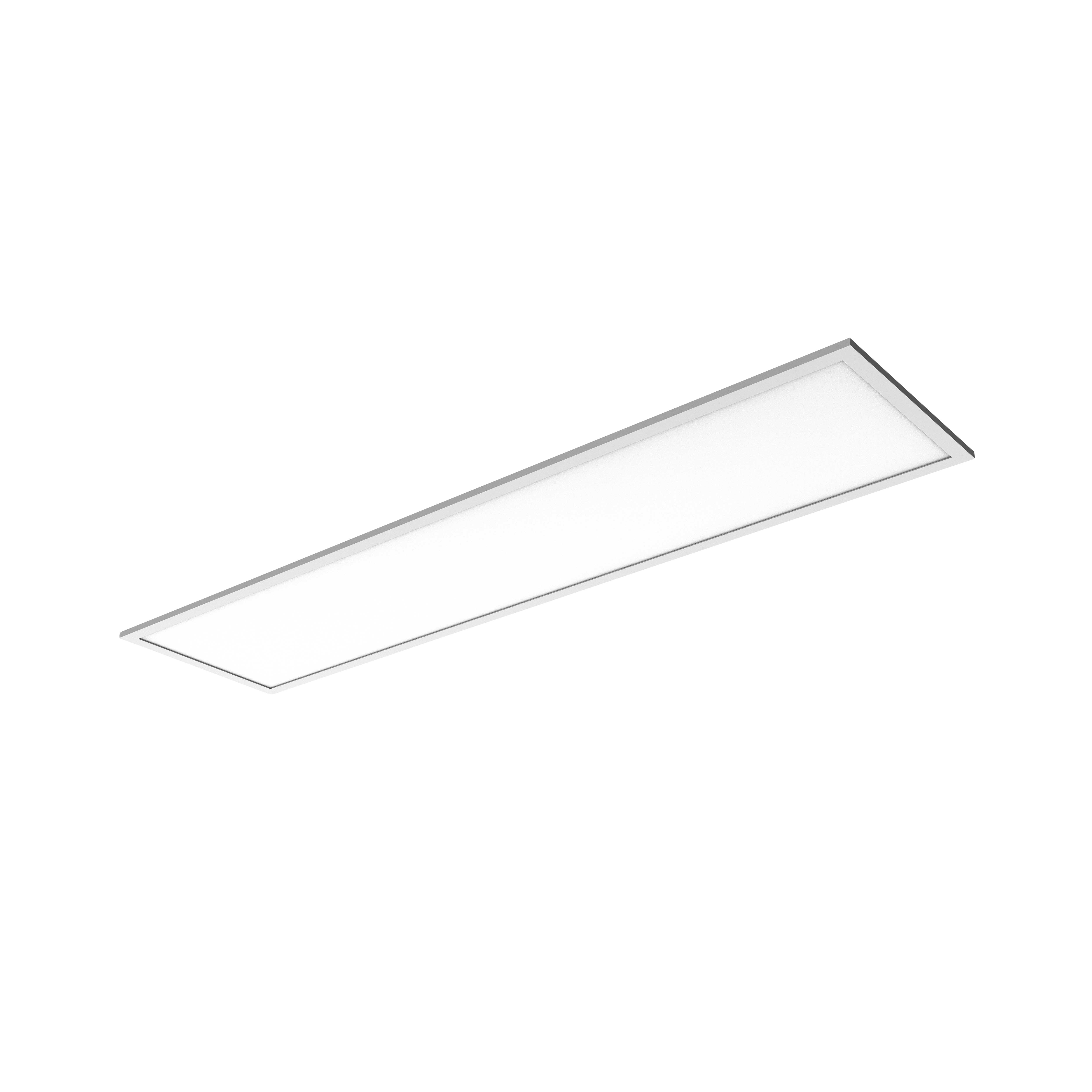 Jemison Matt White Aluminium effect Rectangular Neutral white LED Light ...