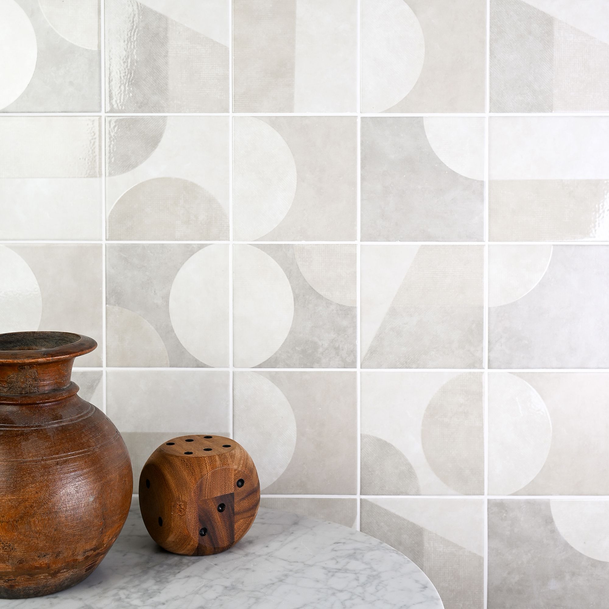 Johnson Tiles Geo Ash Matt Patterned Ceramic Indoor Wall Tile, Pack of ...
