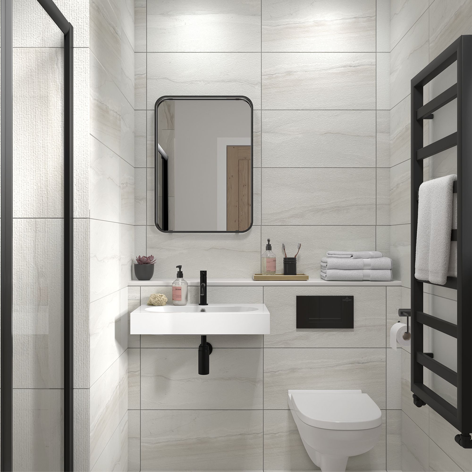 Johnson Tiles Haven Sand Matt Ridged Stone effect Textured Ceramic ...