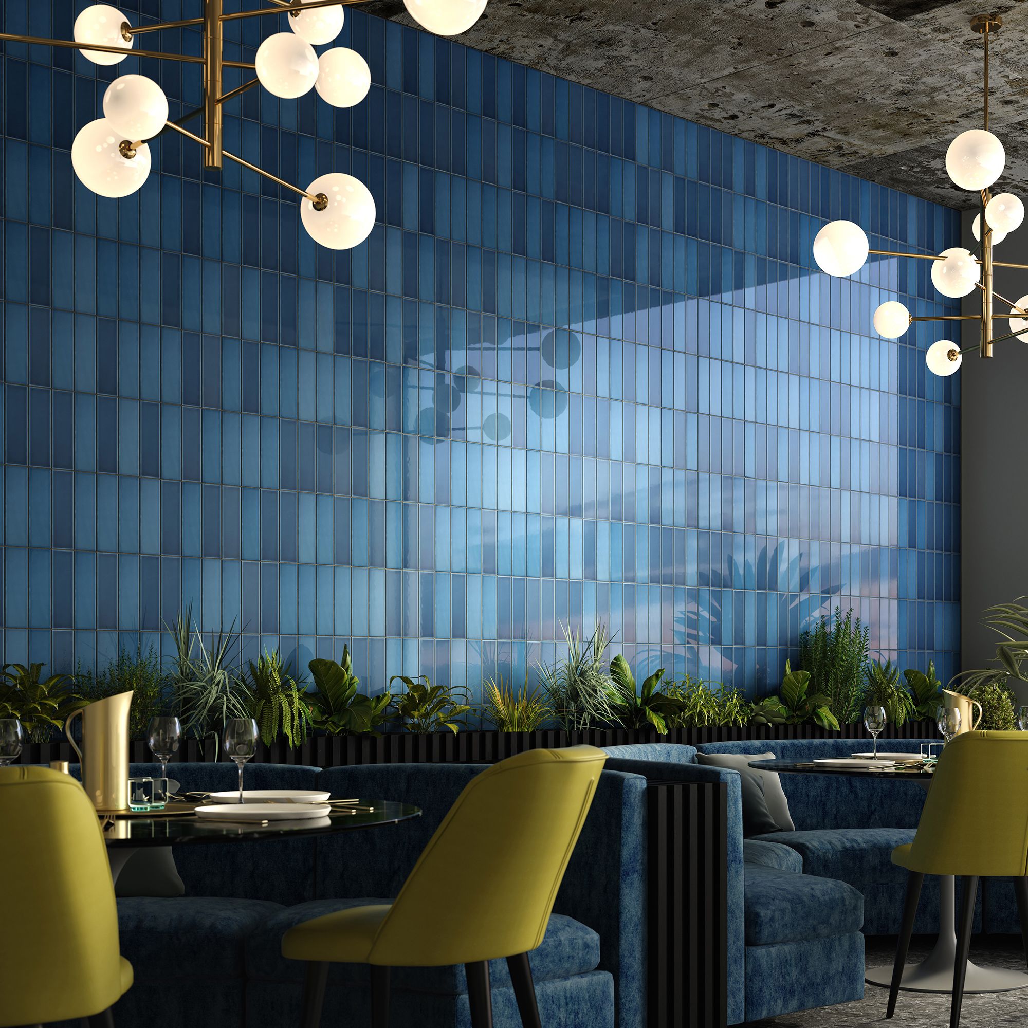 Johnson Tiles South Bank Azure Gloss Ceramic Indoor Wall Tile, Pack of ...