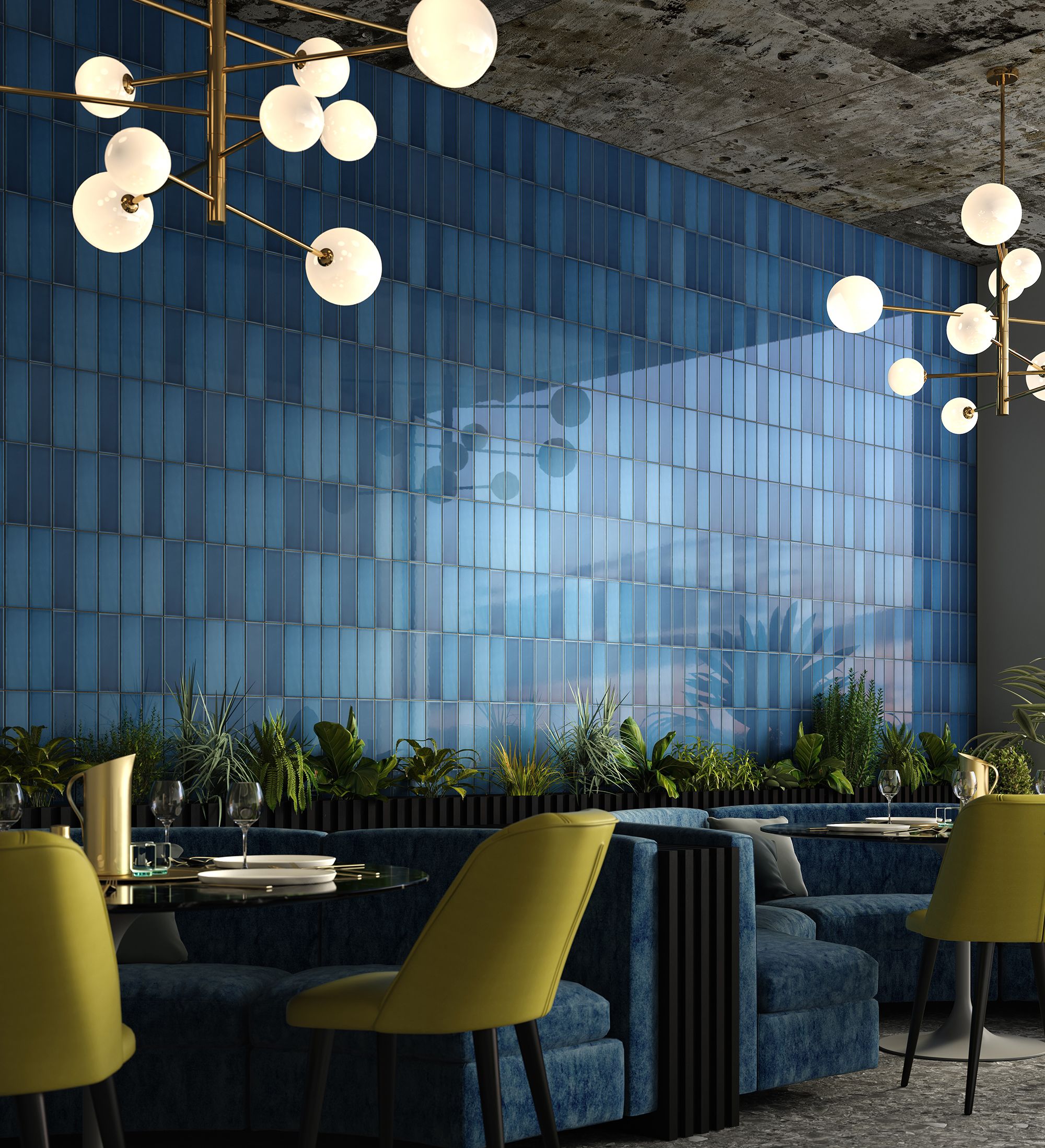 Johnson Tiles South Bank Azure Gloss Ceramic Indoor Wall Tile Sample