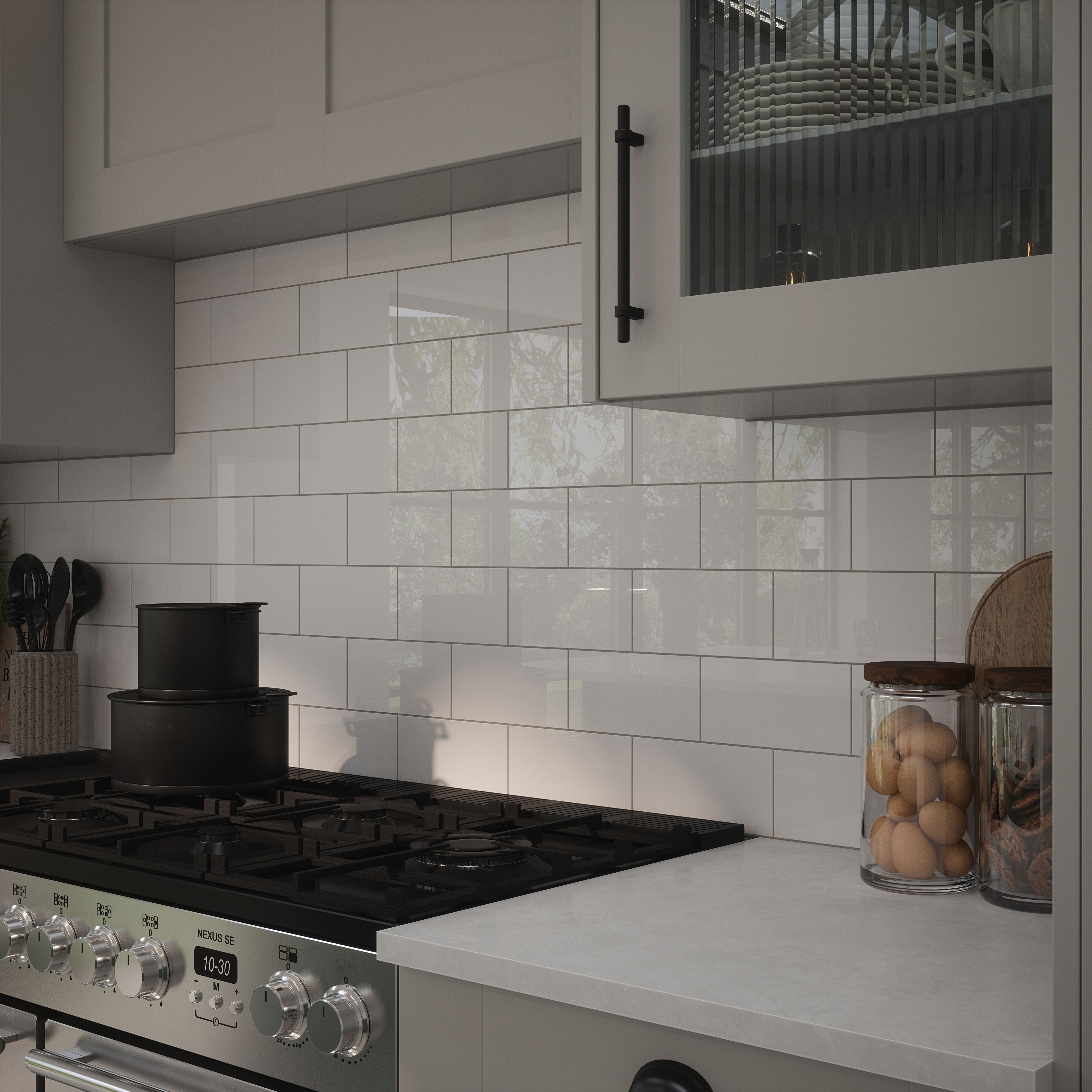 Johnson Tiles Veneto White Gloss Ceramic Indoor Wall tile, Pack of 50 ...