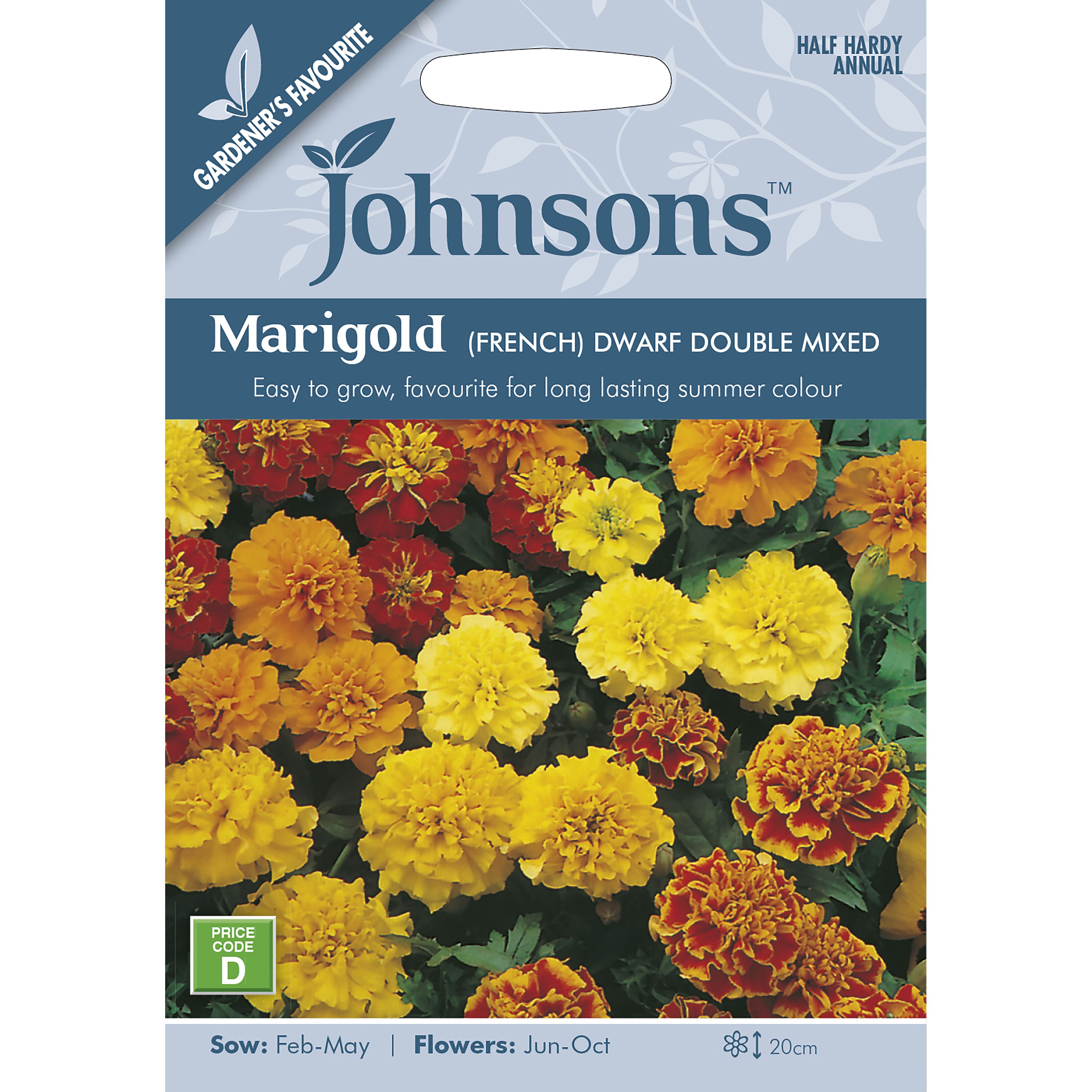 Johnsons French Dwarf Double Mixed Marigold Seed