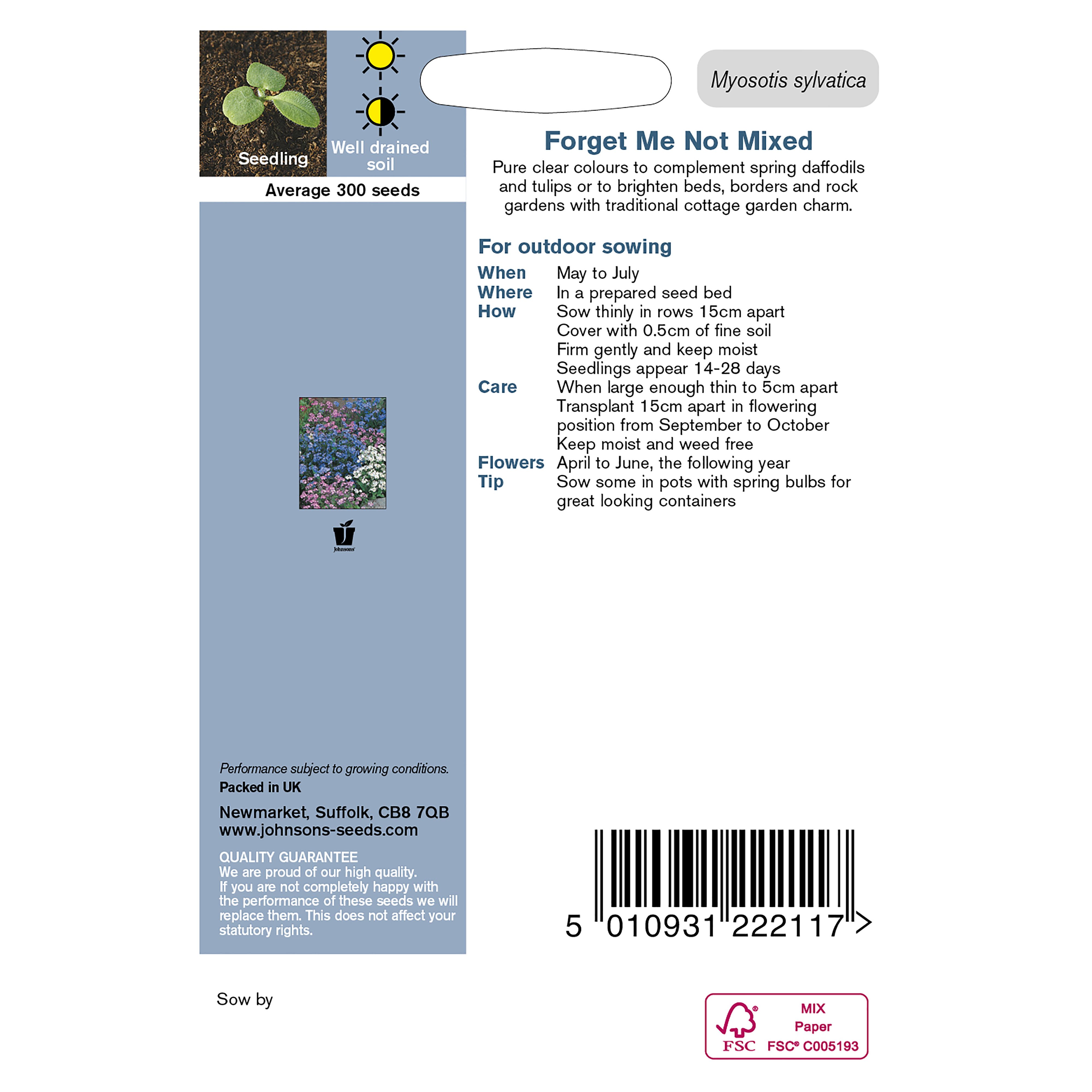 Johnsons Mixed Forget-Me-Not Seed