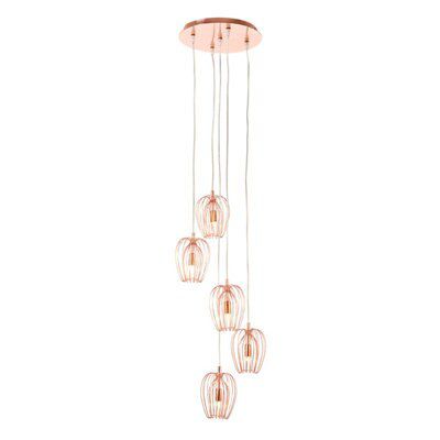 Jonas Pendant Copper effect 5 Lamp Ceiling light | DIY at B&Q